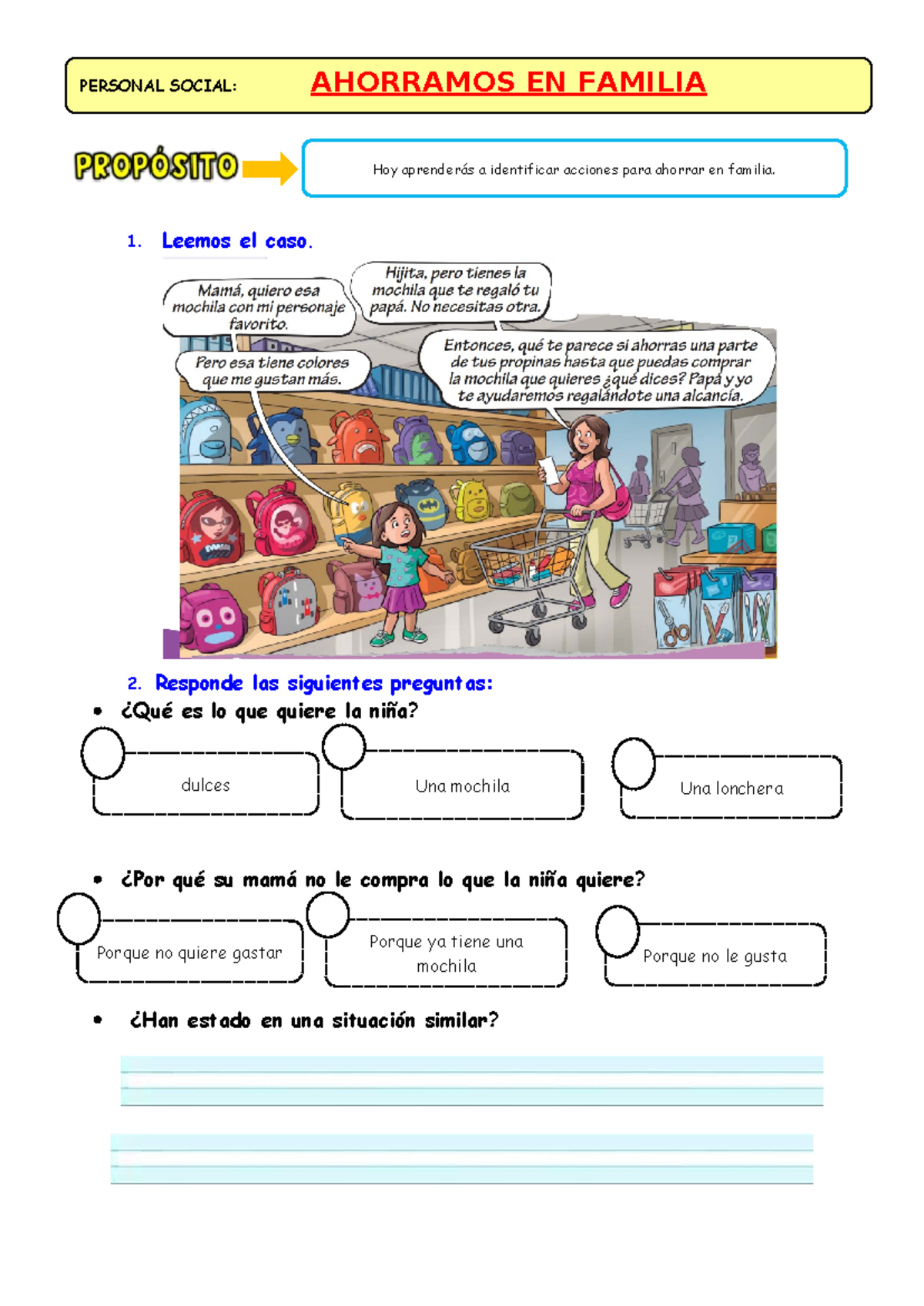 U3 S3 Ficha D1 PS Ahorramos en Familia: Estrategias de Ahorro Familiar - Studocu