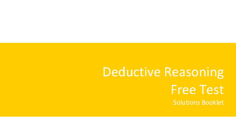Deductive Reasoning Free Test Solutions Guide - Studocu