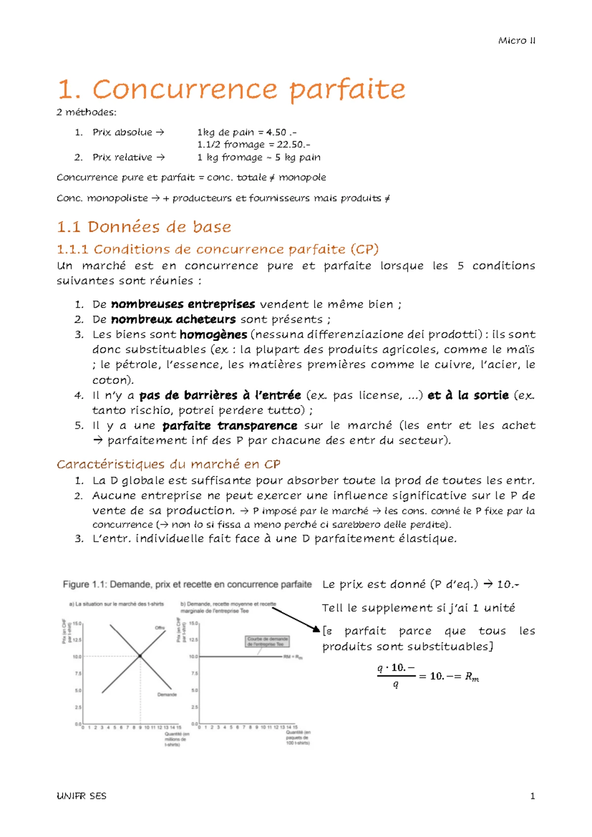 Micro 2 Résumé Complet - Théorie de la concurrence parfaite Chapitre 8 ...