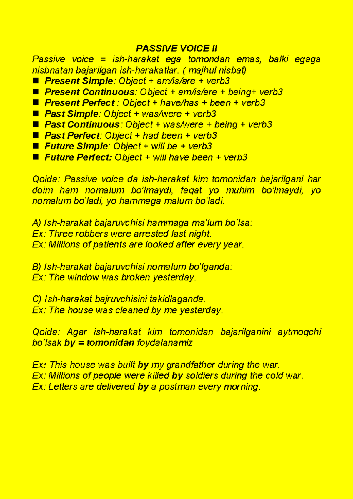 Passive Voice II - s3s3: Detailed Rules and Examples - Studocu