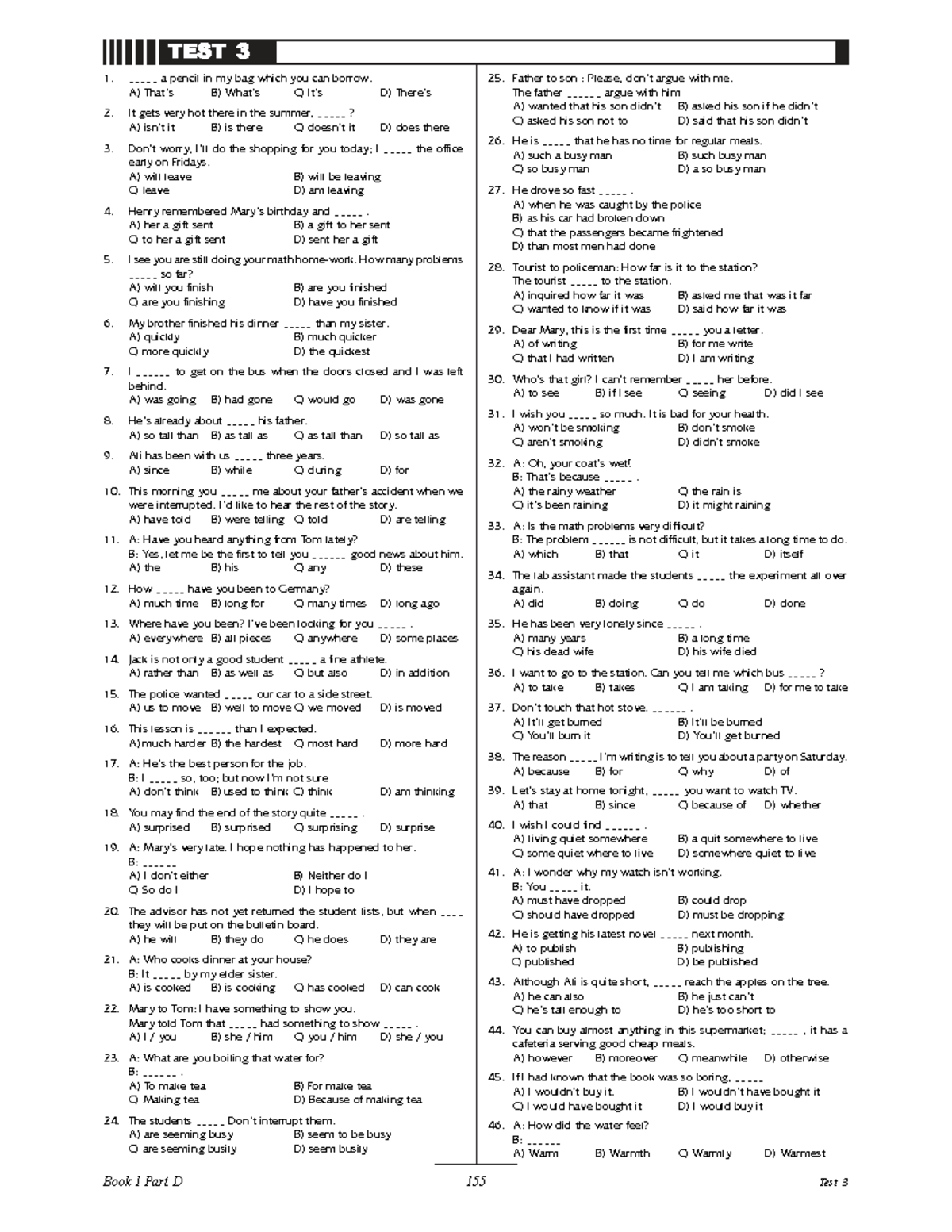 Grammar Tests 3 & 4 - ABC - Studocu