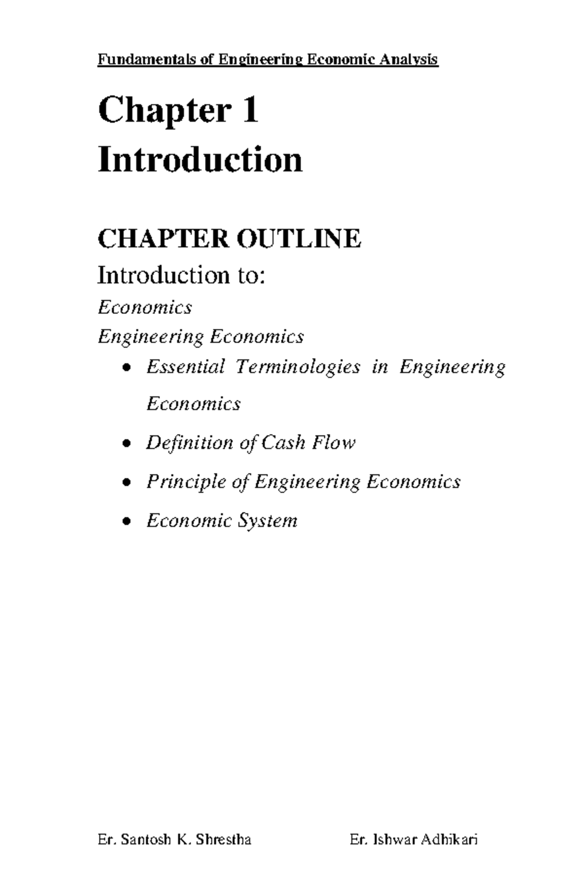 Fundamentals of Engineering Economics - Chapter 1 Overview - Studocu
