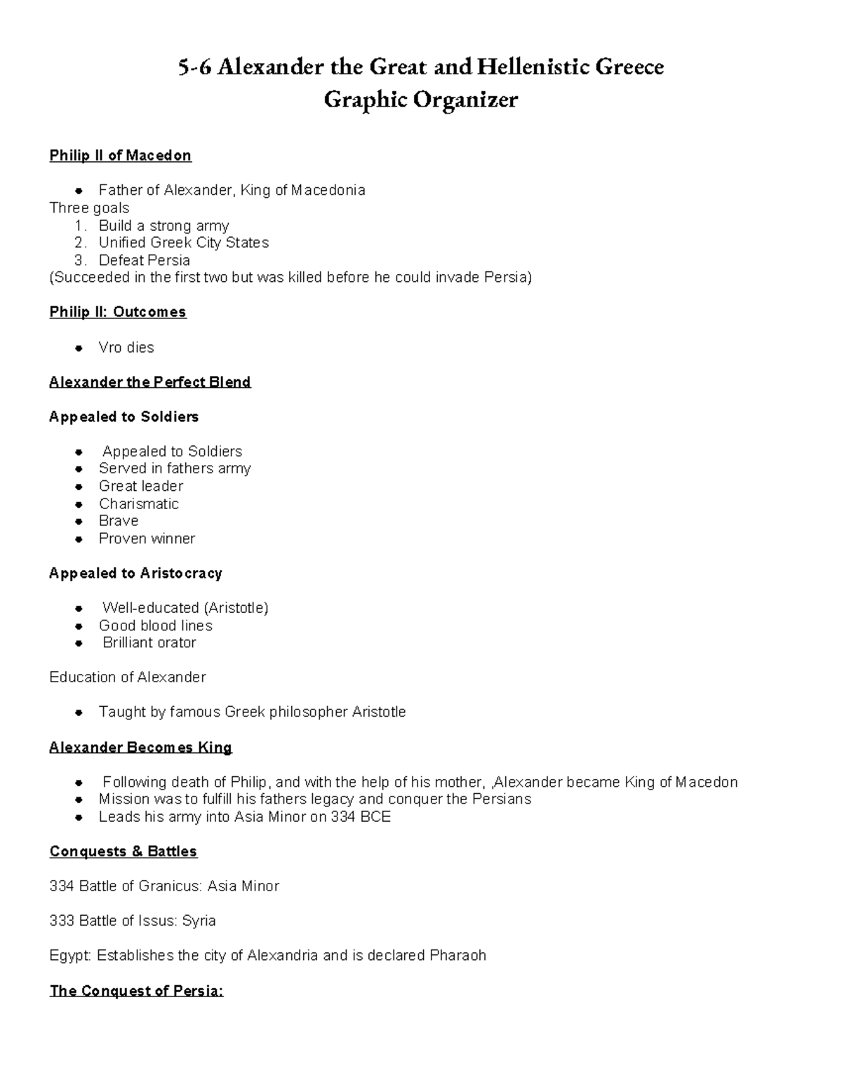 Alexander the Great: Conquests and Legacy in Hellenistic Greece - 5-6 ...