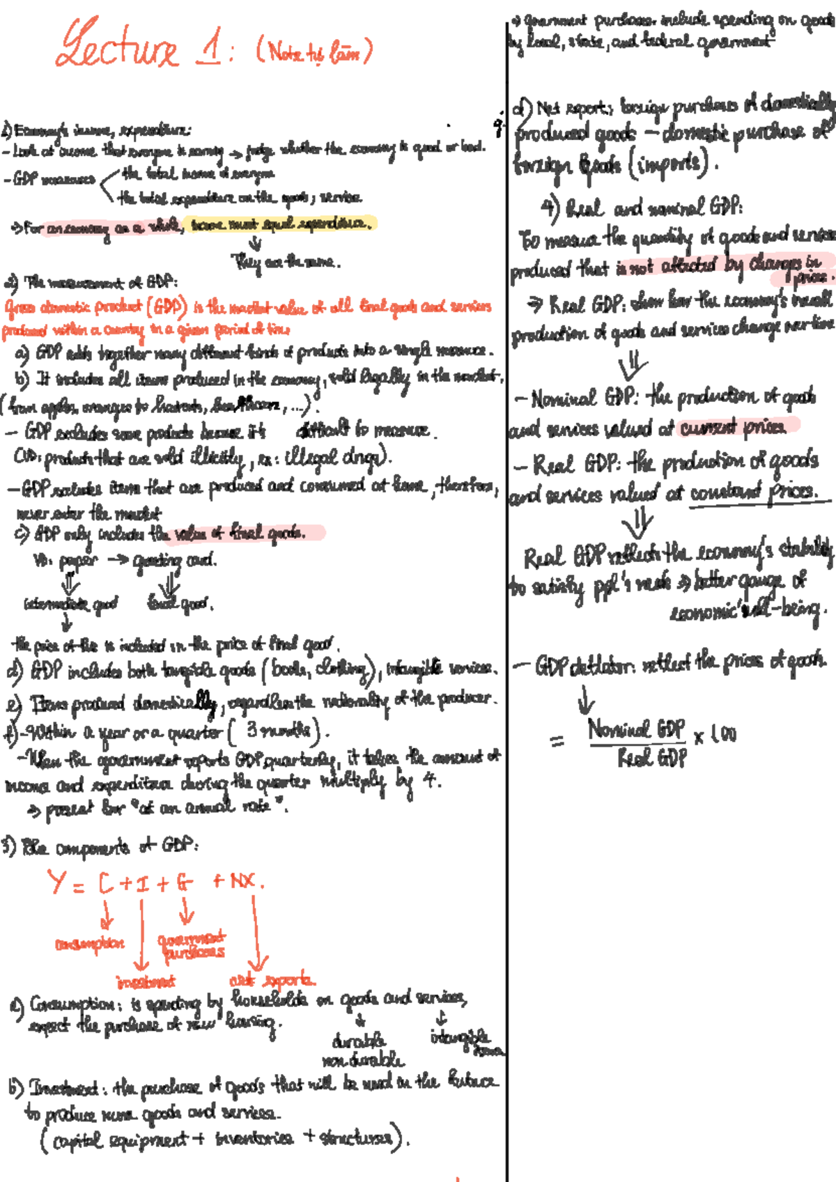 MAC 101: Lecture Notes on GDP, Unemployment, and Financial Systems ...