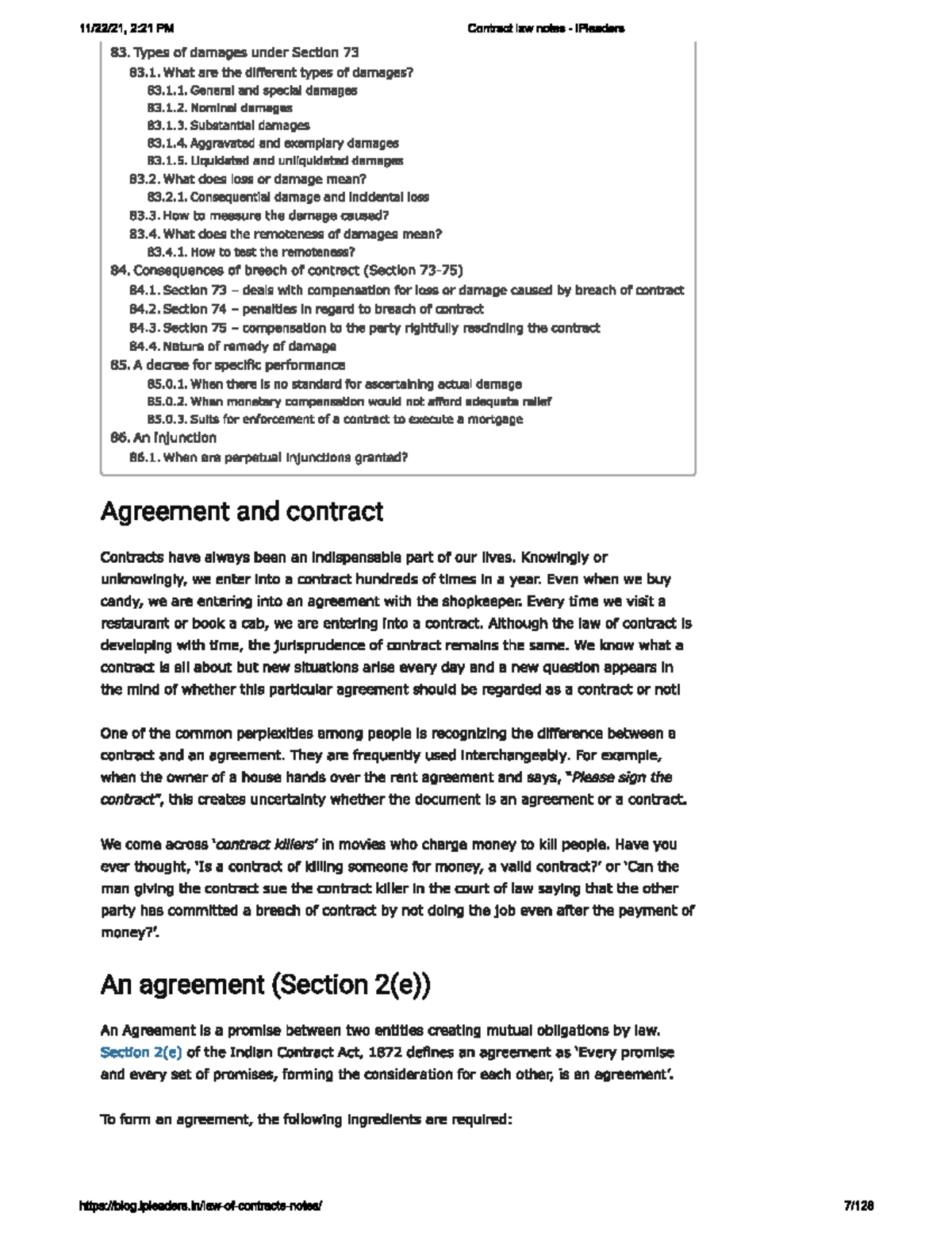 Contract Overview and Key Insights - ipleaders - Studocu