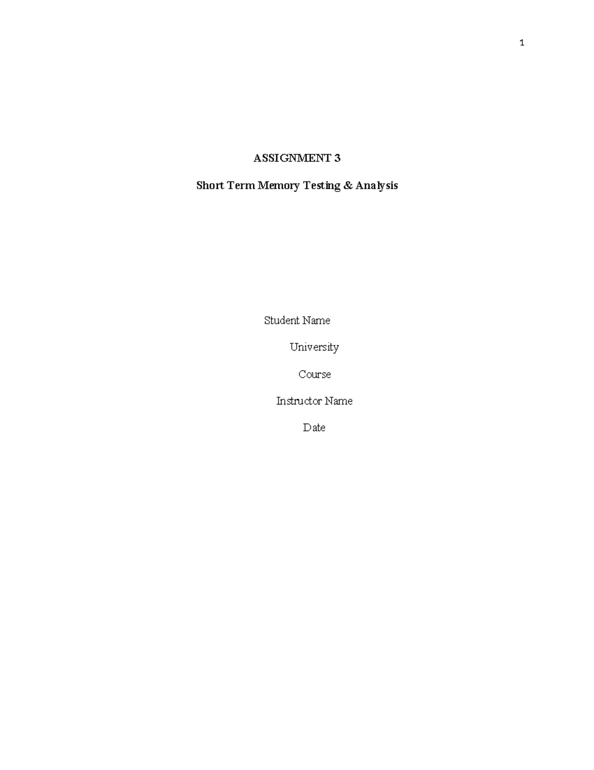 Unit 5 Memory Testing Analysis: Short Term Memory Results - Studocu