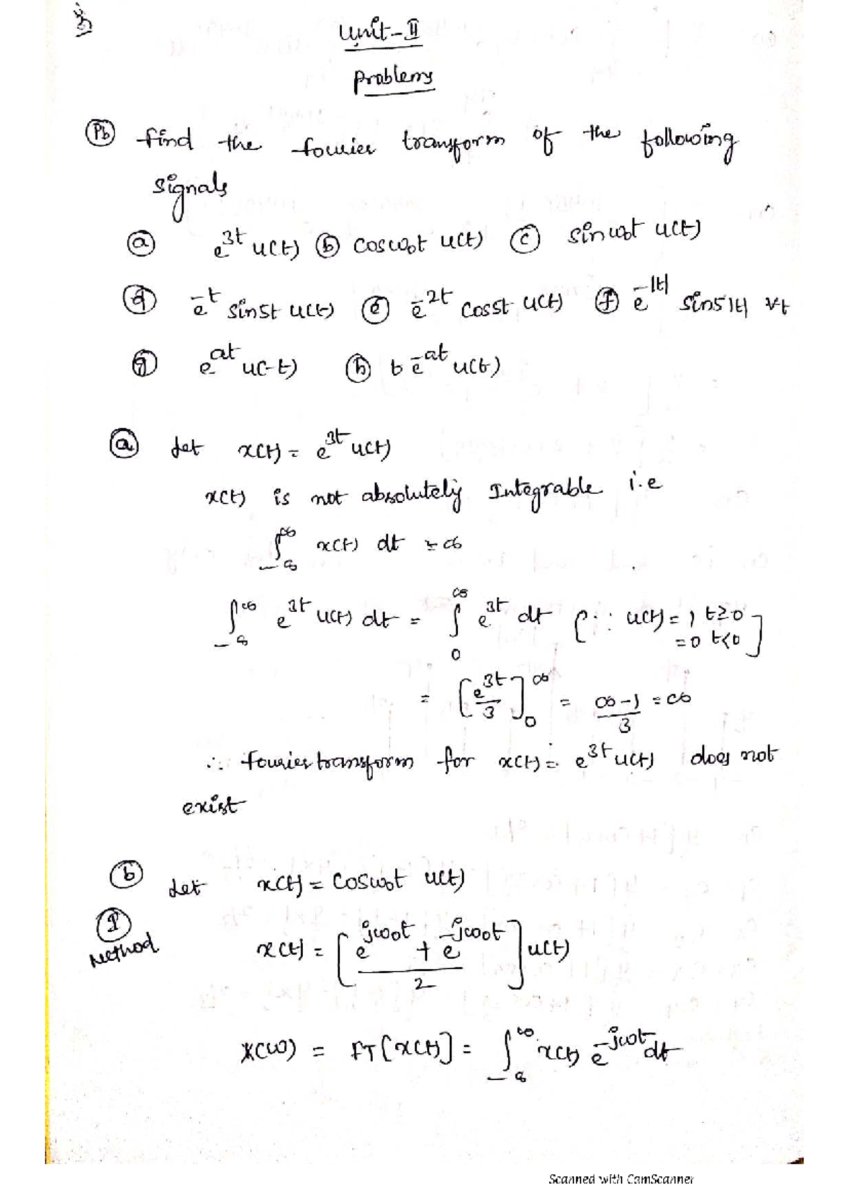 Problems on Fourier Transform (Course Code: FT101) - Studocu