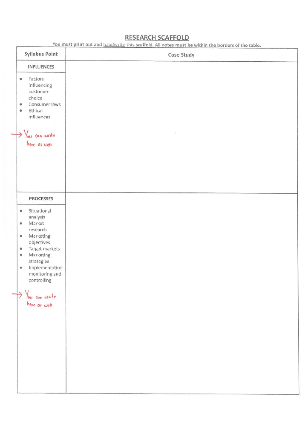 Research Scaffold - template - RESEARCH SCAFFOLD You must print out and ...
