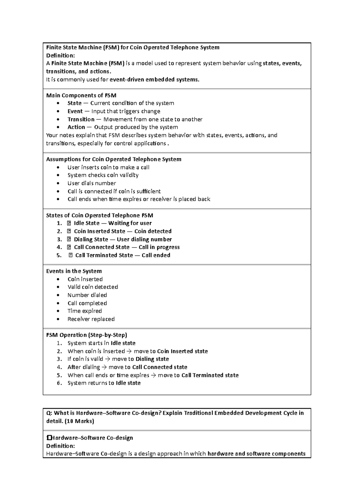 Mod 2 - FSM for Coin Operated Telephone System and Embedded Design ...