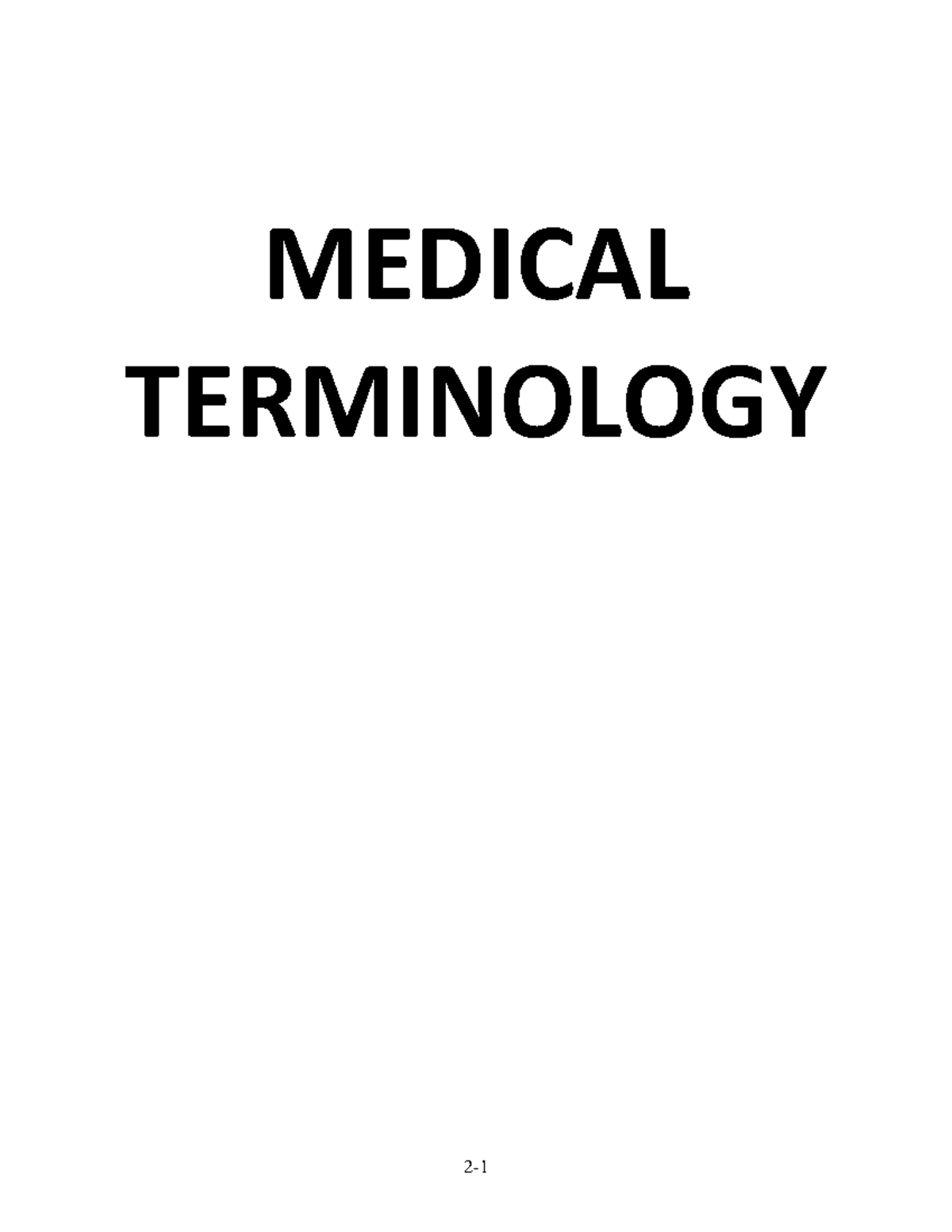 Medical Terminology Overview and Common Prefixes/Suffixes - Studocu