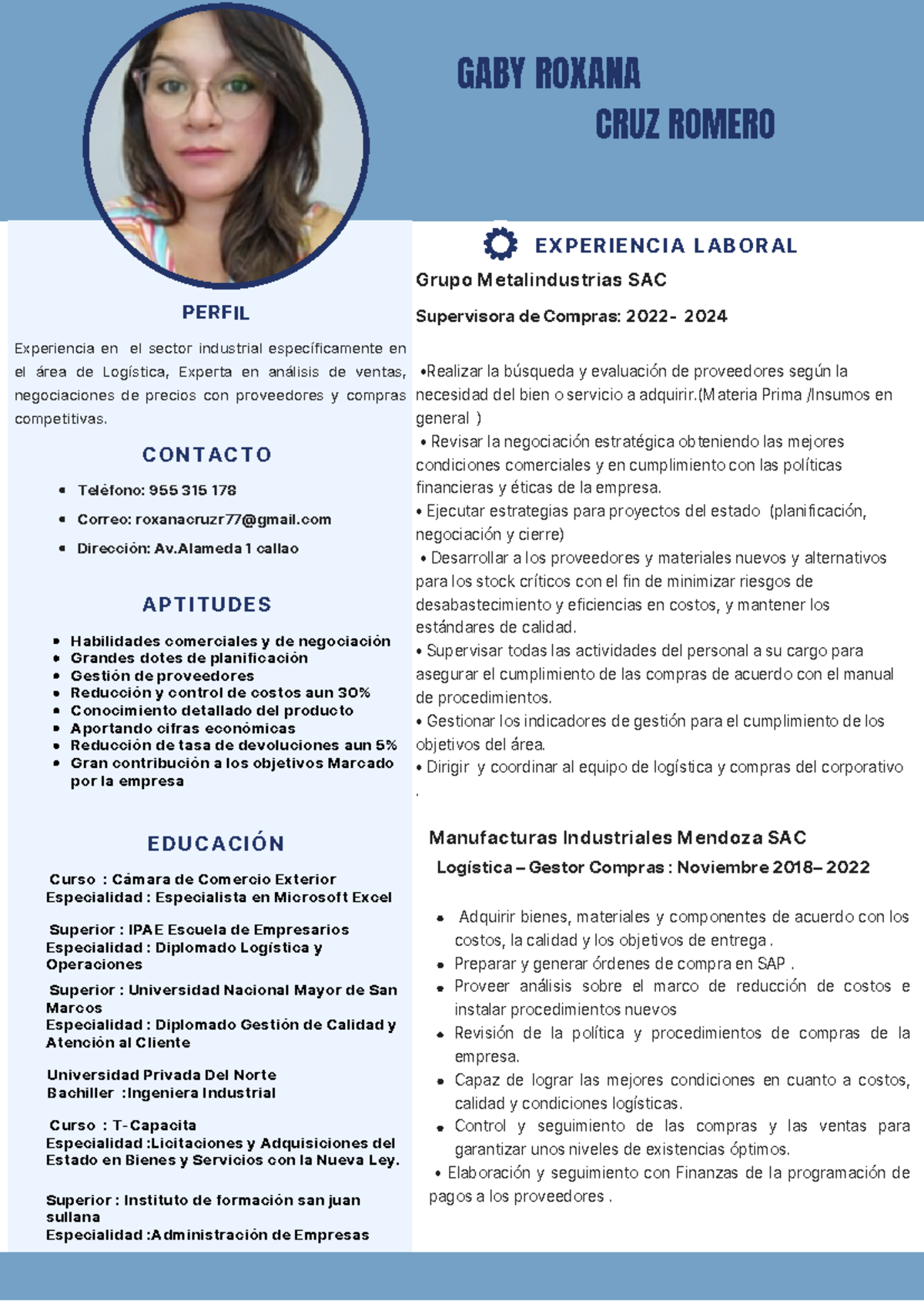 CV GABY C Romero - CV 2024 LO MAXIMO - CONTACTO EDUCACIÓN CRUZ ROMERO ...