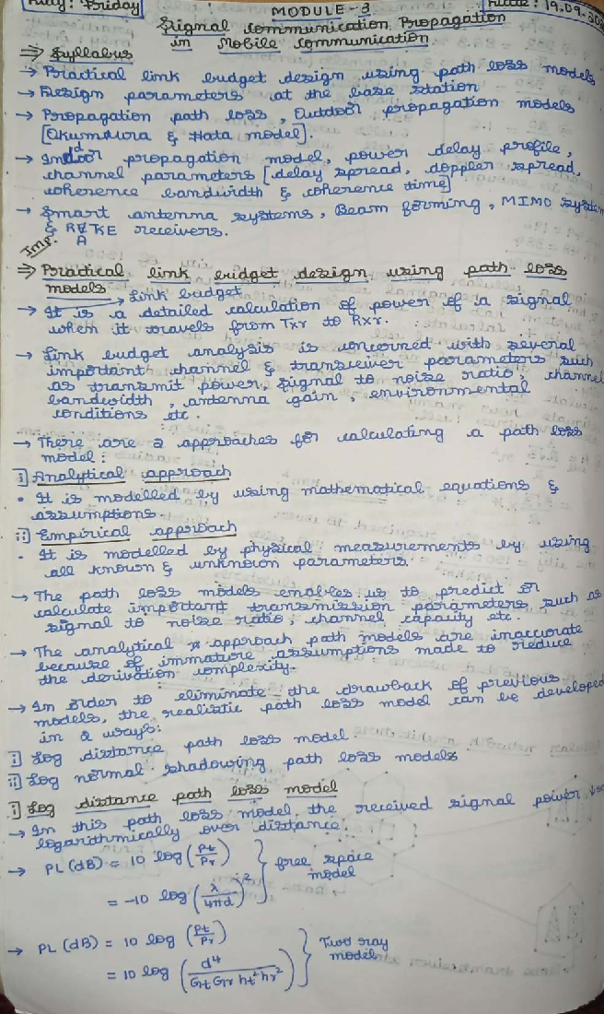 Wireless Notes for Module 3 & 4: Key Concepts and Formulas - Studocu