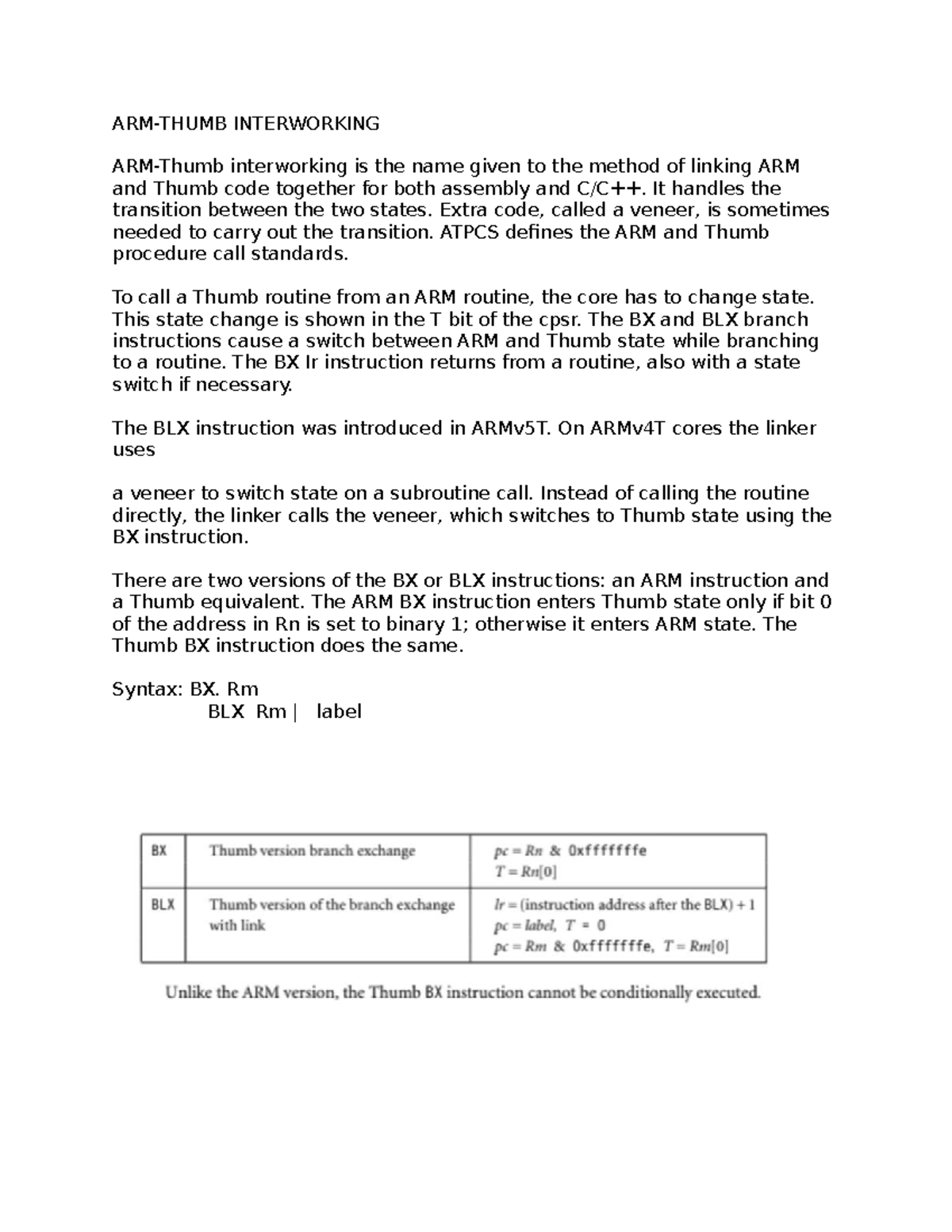 Coarm Mod5 - Interworking ARM and Thumb Code Integration - Studocu