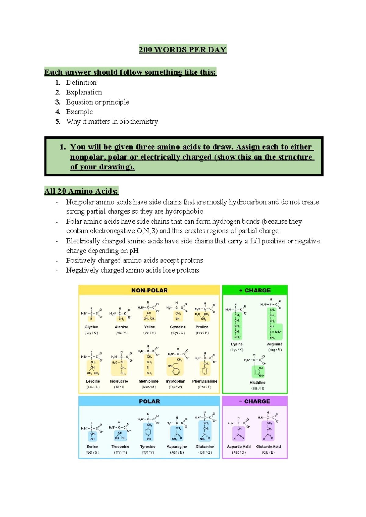 Biochemistry Practical 4 Notes: Amino Acids & pH Effects - Studocu