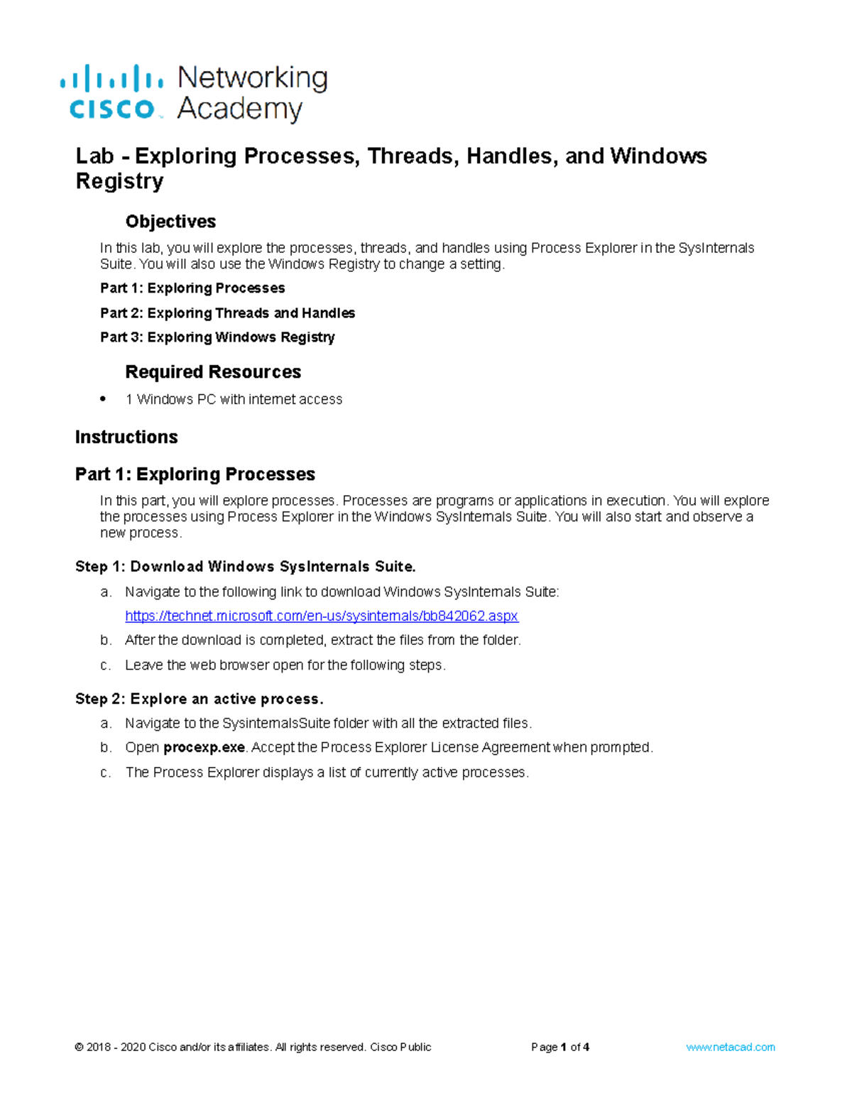 3.2.11 Lab - Exploring Processes, Threads, Handles, and Windows ...