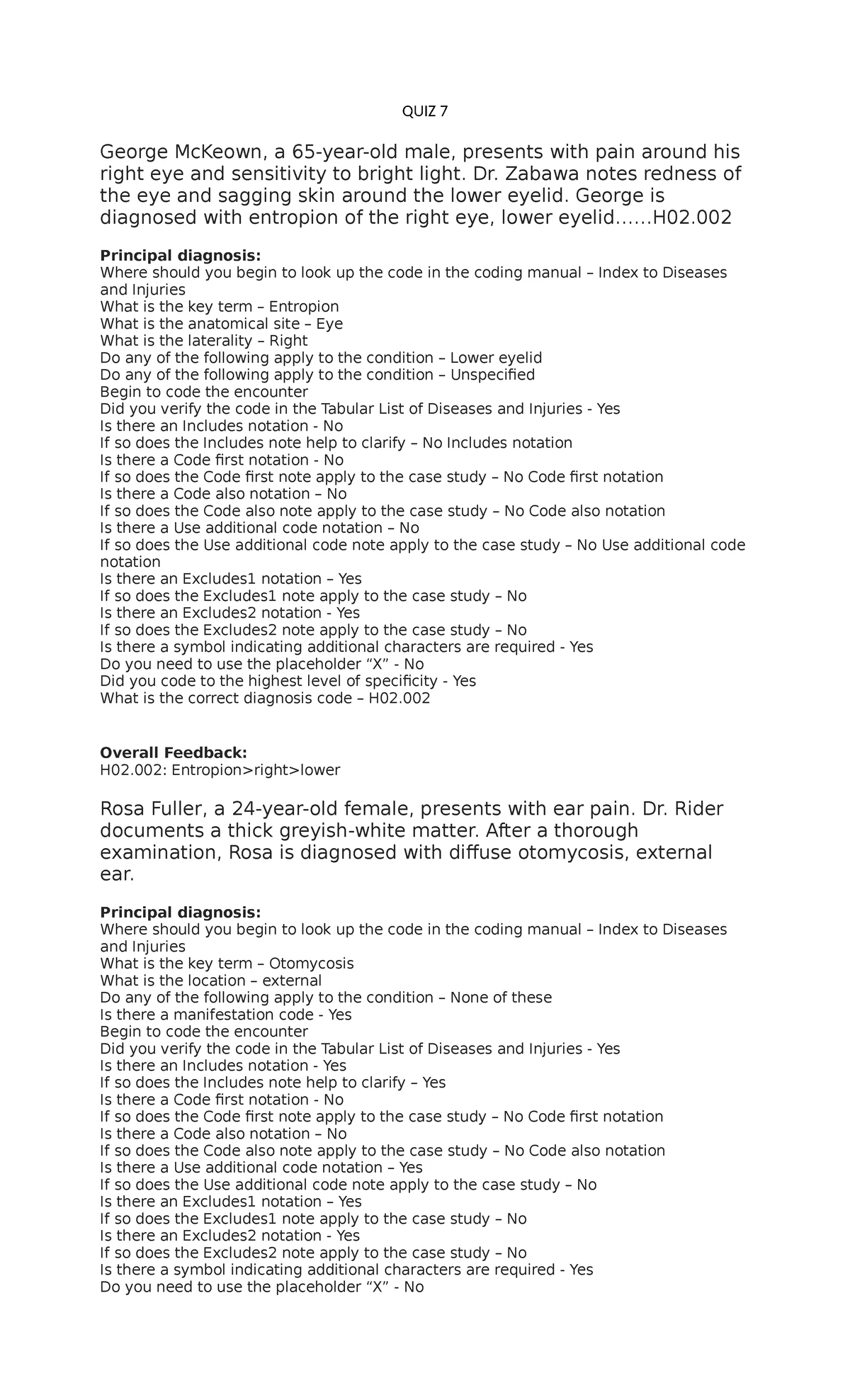 UNIT 8 QUIZ - practice - UNIT 8 QUIZ What is the correct code for sunburn, third degree ...