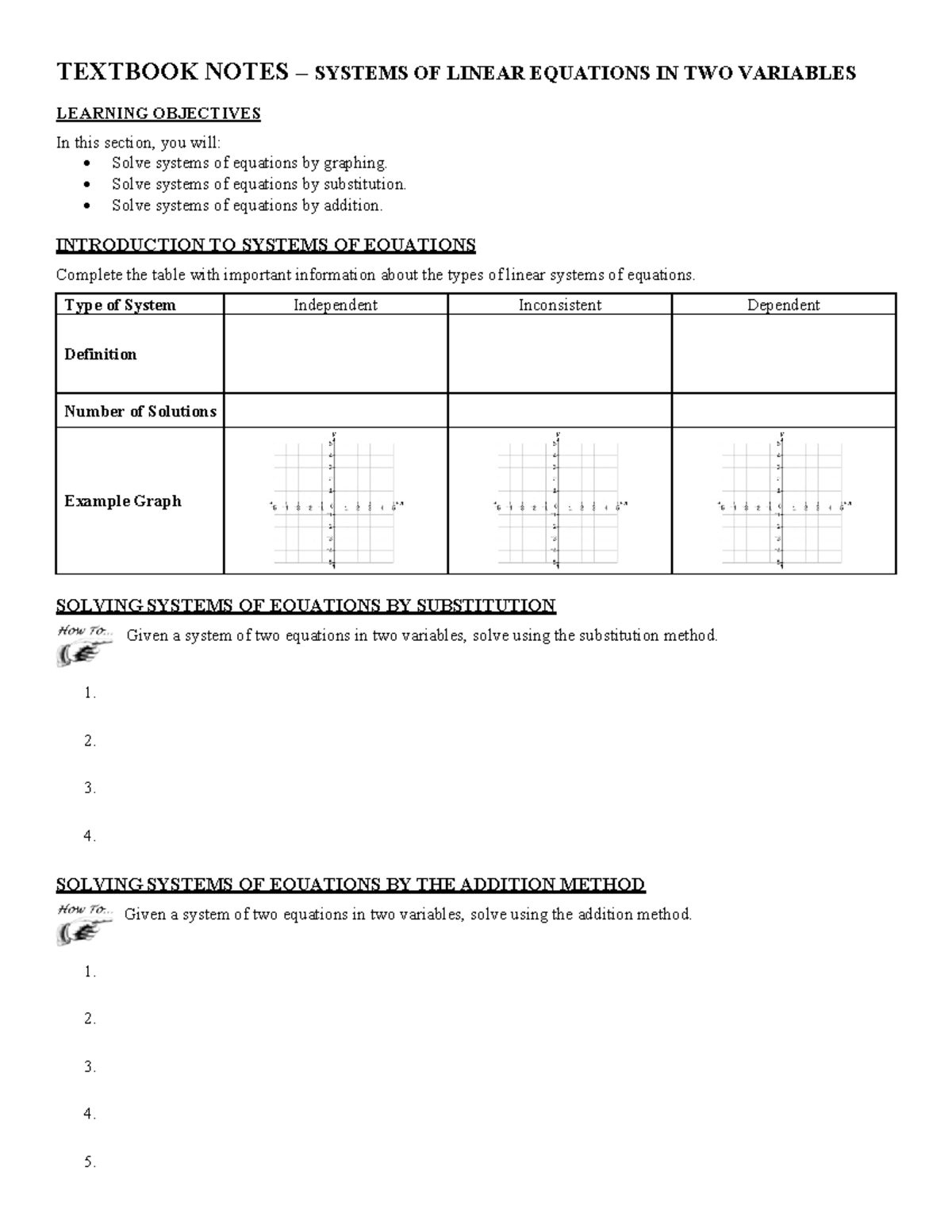MAT 1053 Module 04 Notes: Systems of Linear Equations - Studocu