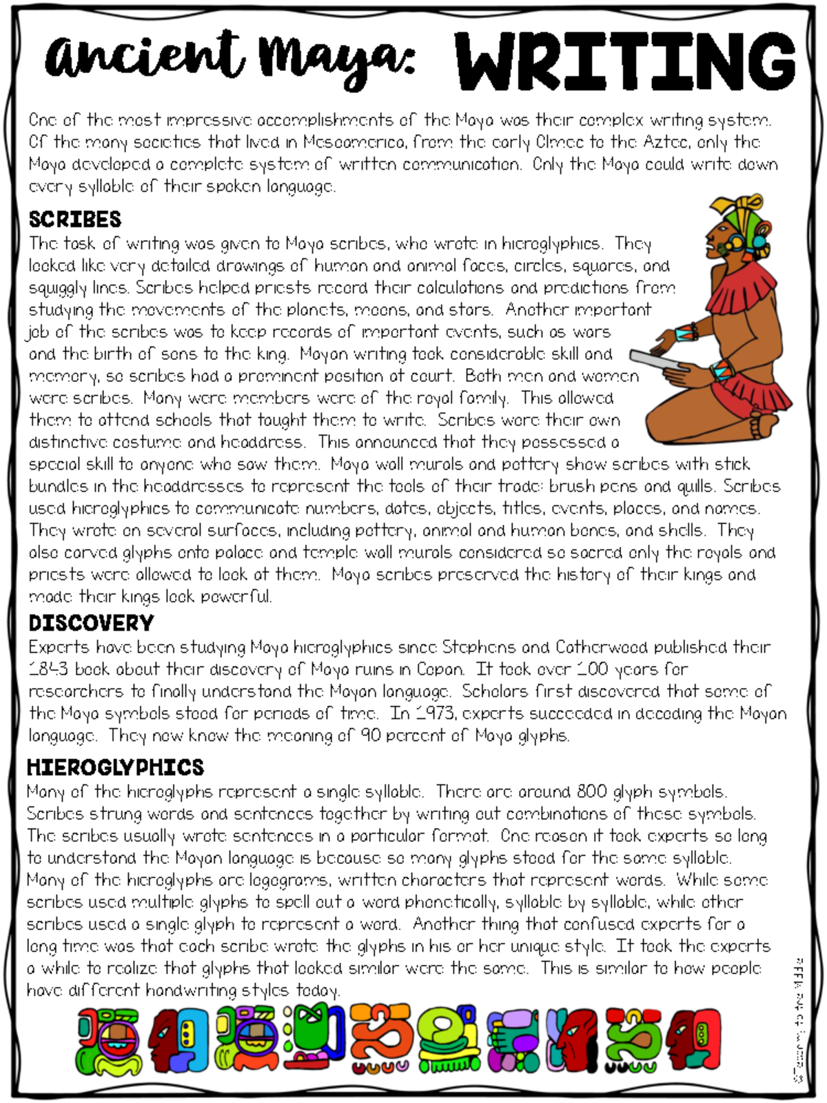 Maya Writing - Student Copy - Ancient Maya: WRITING SCRIBES ####### The ...