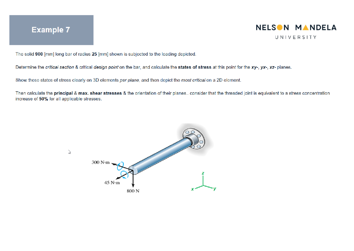 Example 07 - Loaded Pipe - Example 7 NELS N M NDELA UNIVERSITY solid ...