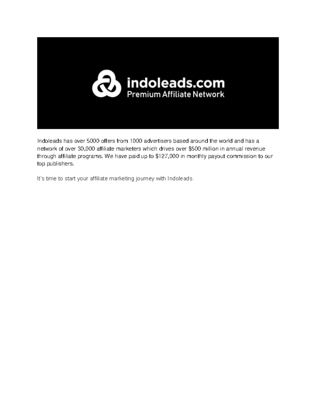 How to Start Using Indoleads Platform-compressed - ####### Indoleads has over 5000 offers from ...