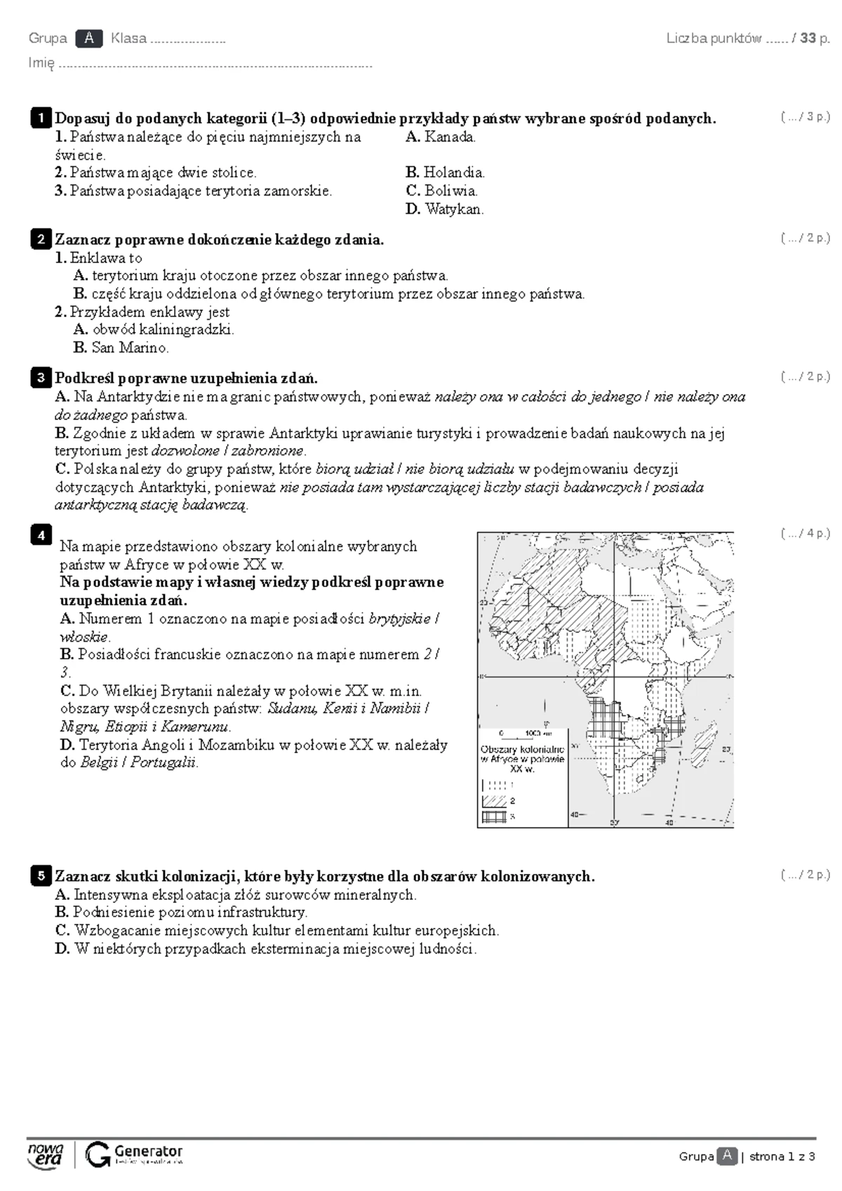 Klasa 8 - Dział 1: Quiz o Azji - Rozwiązania i Odpowiedzi - Studocu