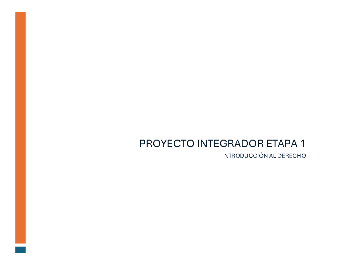 Proyecto Integrador Etapa 1: Conceptos Básicos del Derecho - Studocu