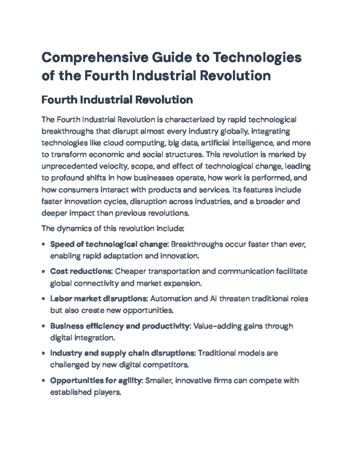Comprehensive Overview of 4IR Technologies: Impacts & Innovations - Studocu