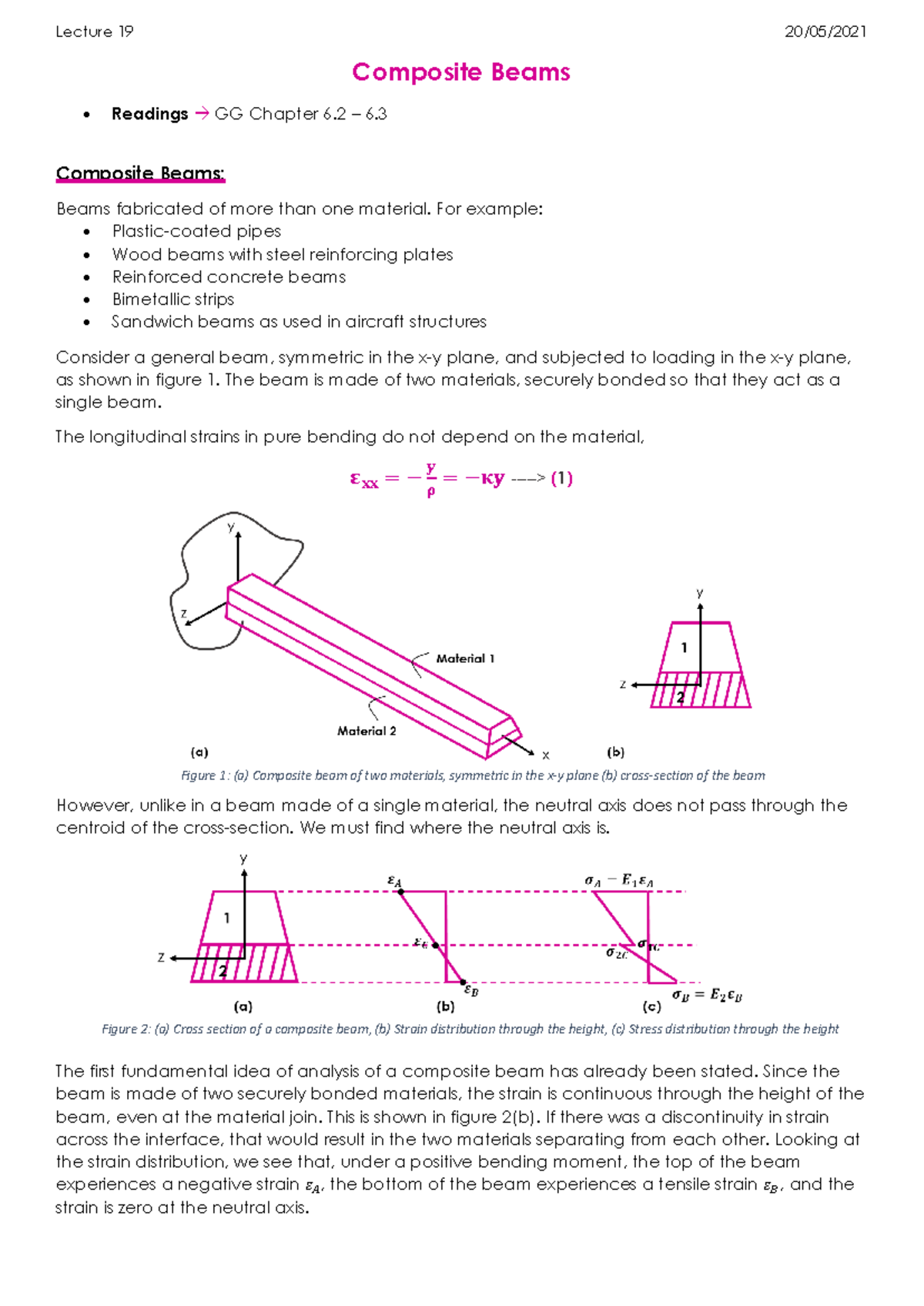 Lecture 19 - Understanding Composite Beams and Their Analysis - Studocu