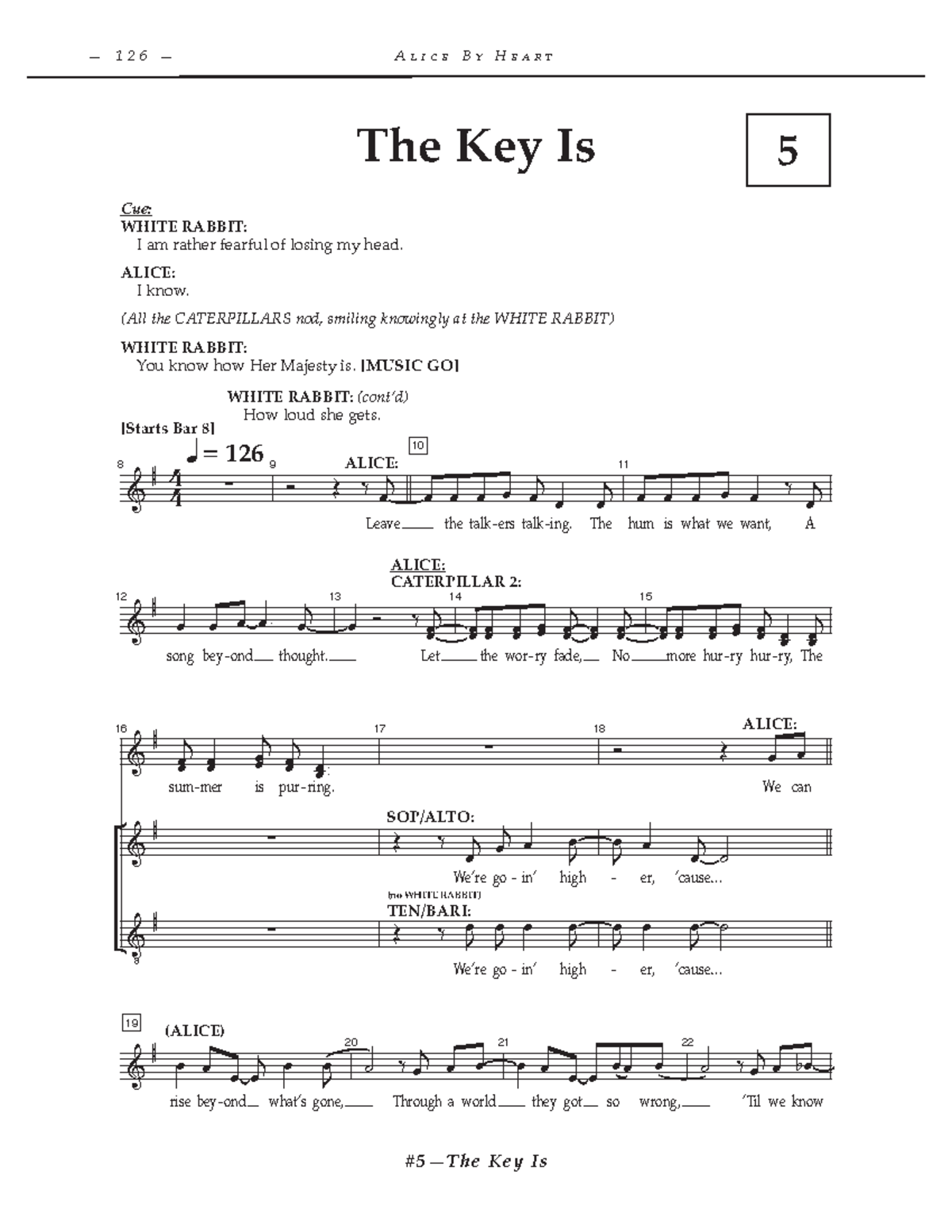 Alice by Heart - Vocal Libretto & Musical Score Analysis - Studocu