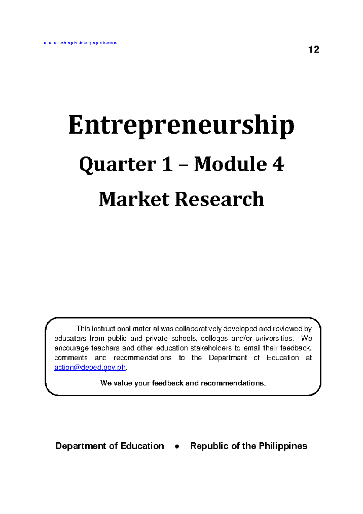 12 Entrepreneurship Q1 Mod 4: Market Research Techniques and Insights ...