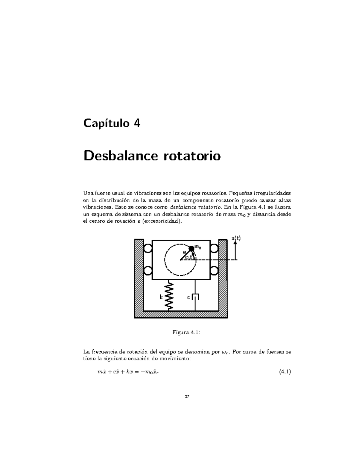 Capítulo 4: Desbalanceo Rotatorio y Vibraciones en Sistemas Rotativos ...