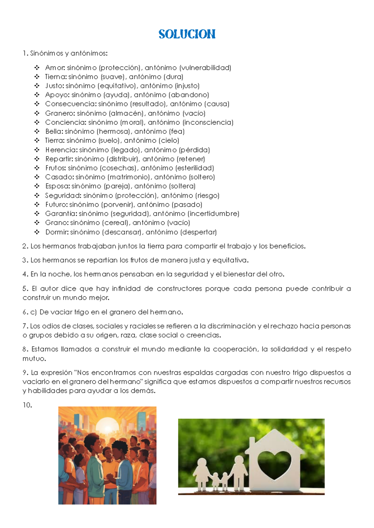 SOLUCIÓN 1: Sinónimos y Antónimos en Contexto Social - Studocu