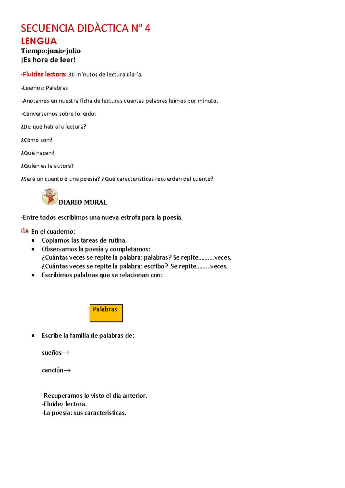 Secuencia Didáctica Nº 4: Lectura y Escritura Creativa 2025 - Studocu