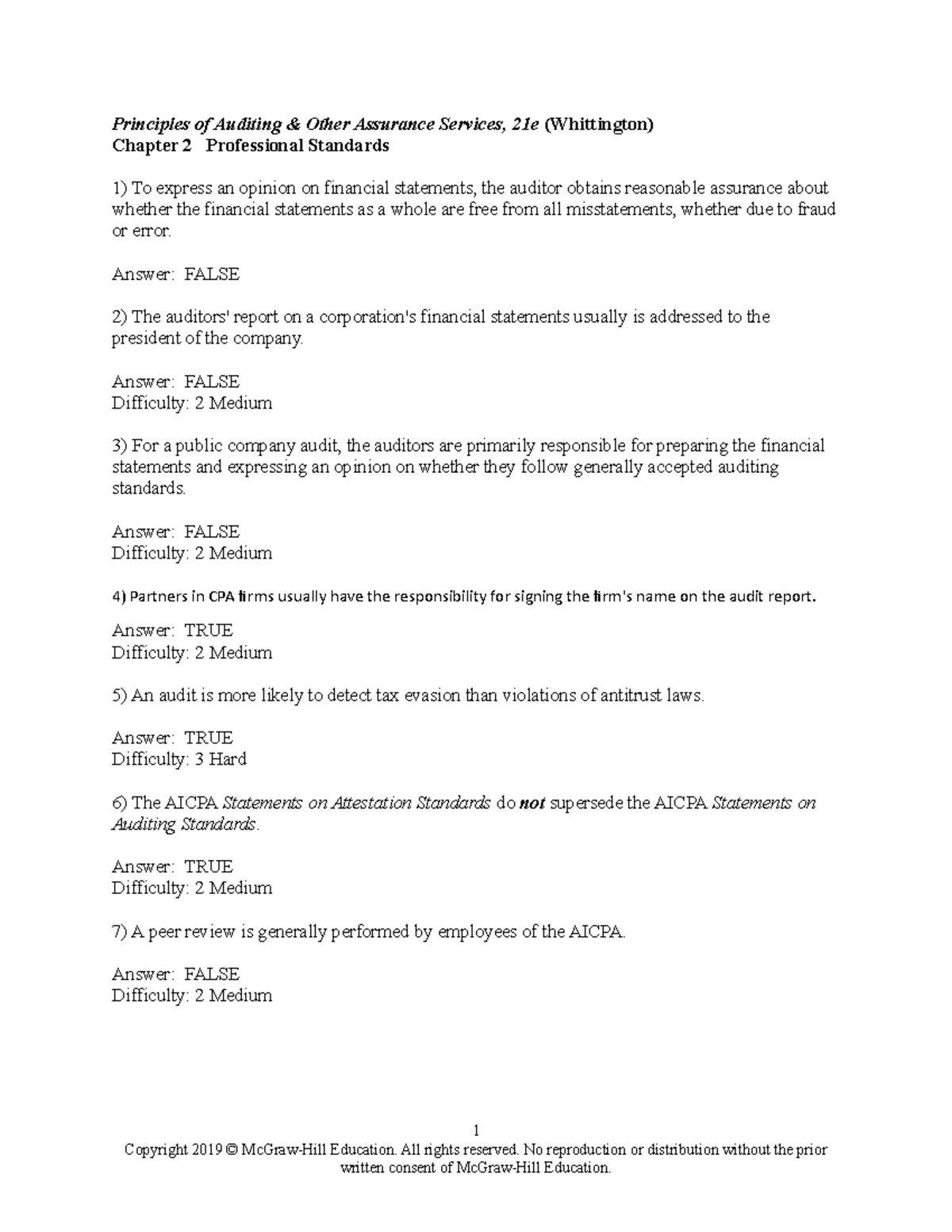 Audit Principles & Professional Standards: Chapter 2 Review (ACCT 321) - Studocu