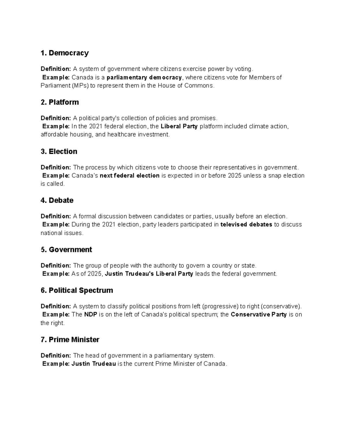 Civics Terms Glossary: Key Definitions for Political Concepts - Studocu
