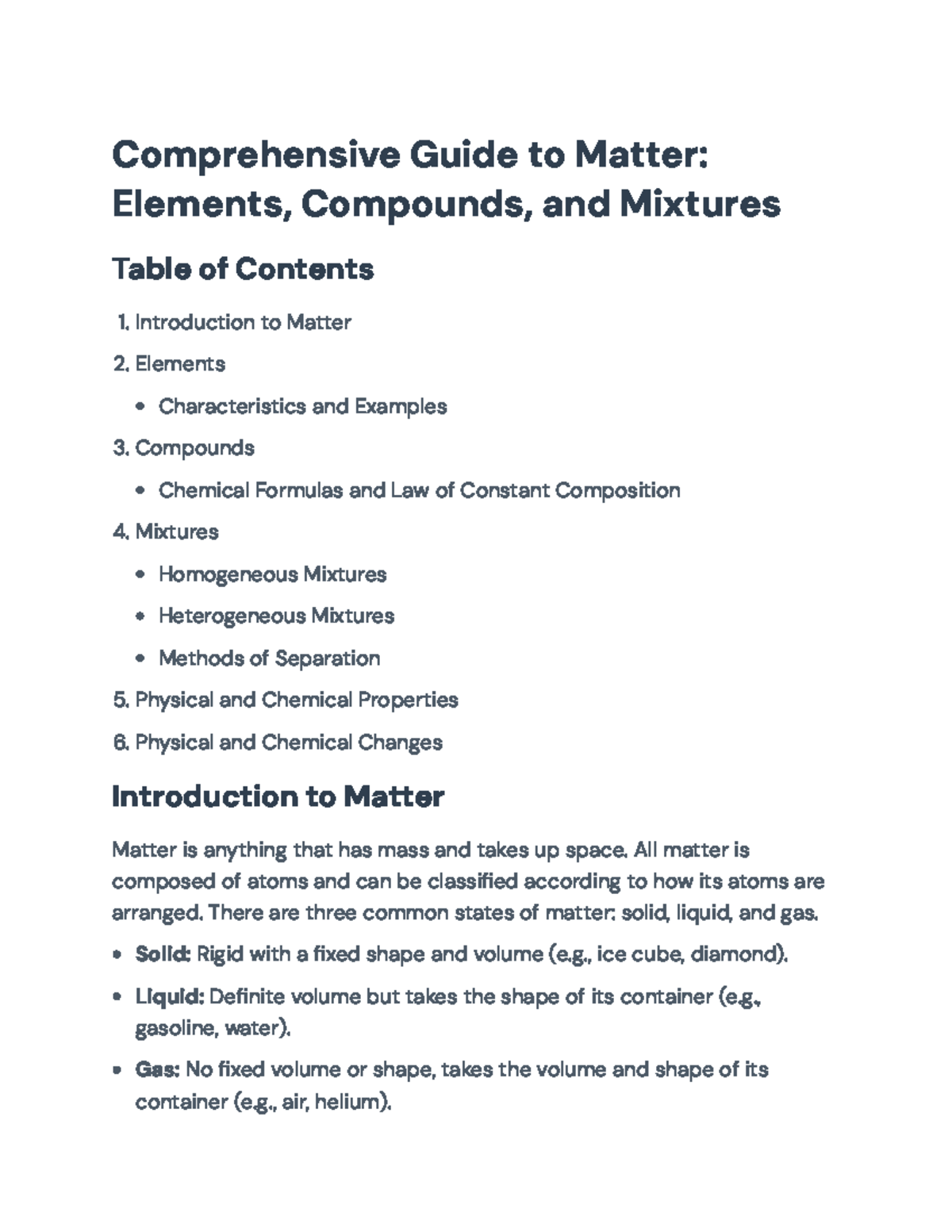 Comprehensive Guide to Matter: Elements, Compounds & Mixtures - All ...