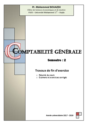 Exercices Corrigés Sur Les Travaux Dinventaire Comptabilité Générale
