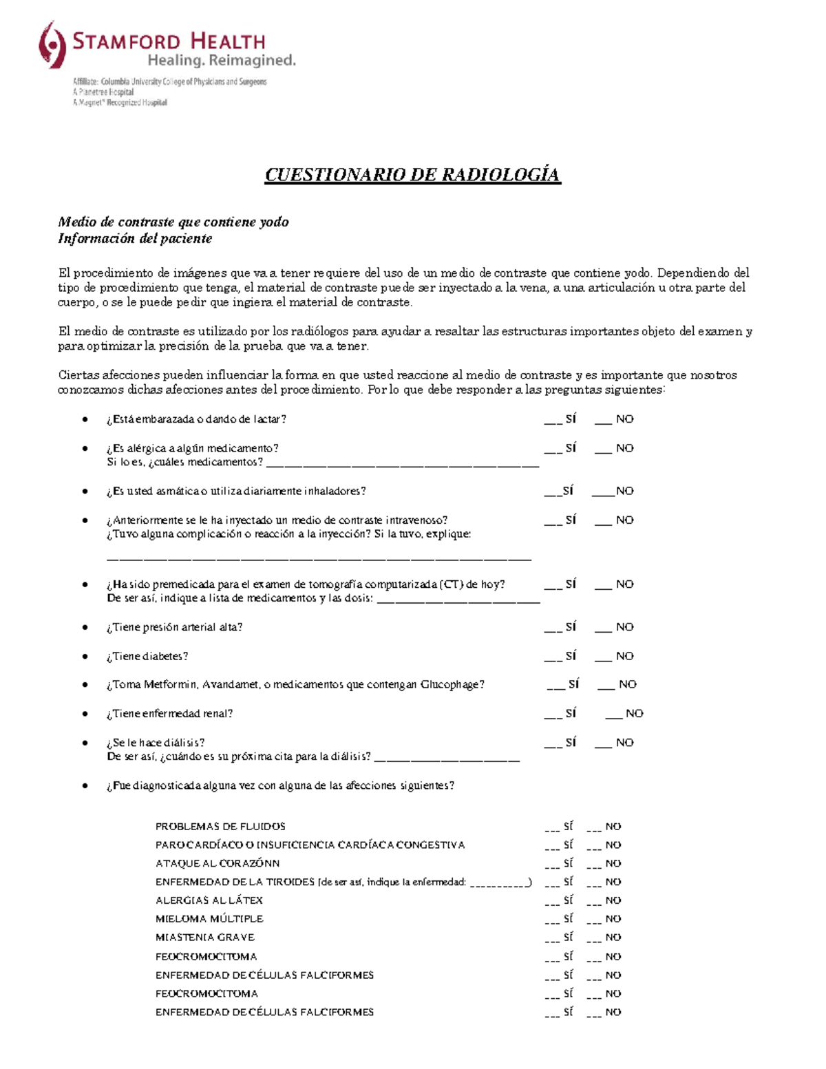 Ct-iodinequestionnaire-spanish - CUESTIONARIO DE RADIOLOGÍA Medio de ...