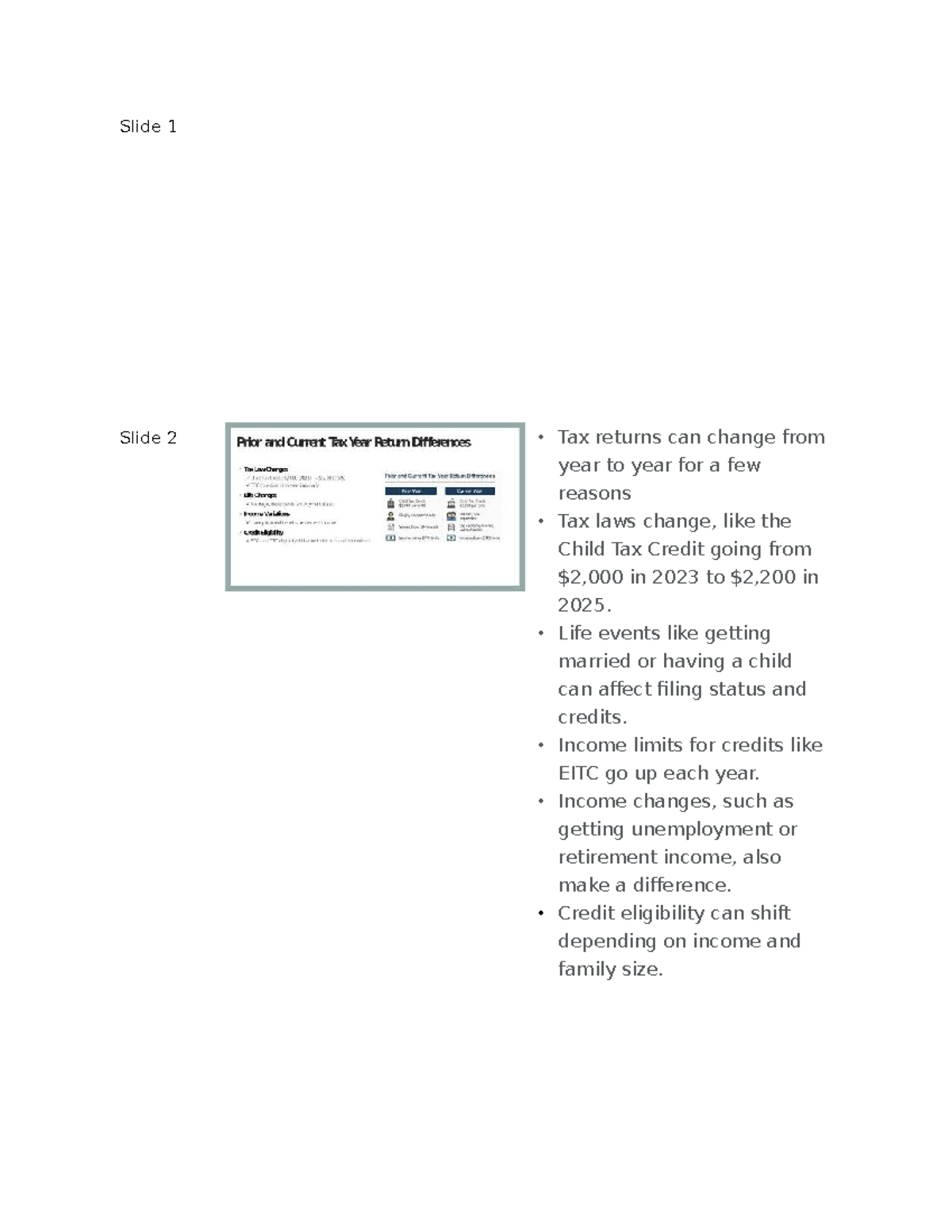 ACC 350 Project Two Presentation: Understanding Tax Returns and VITA ...