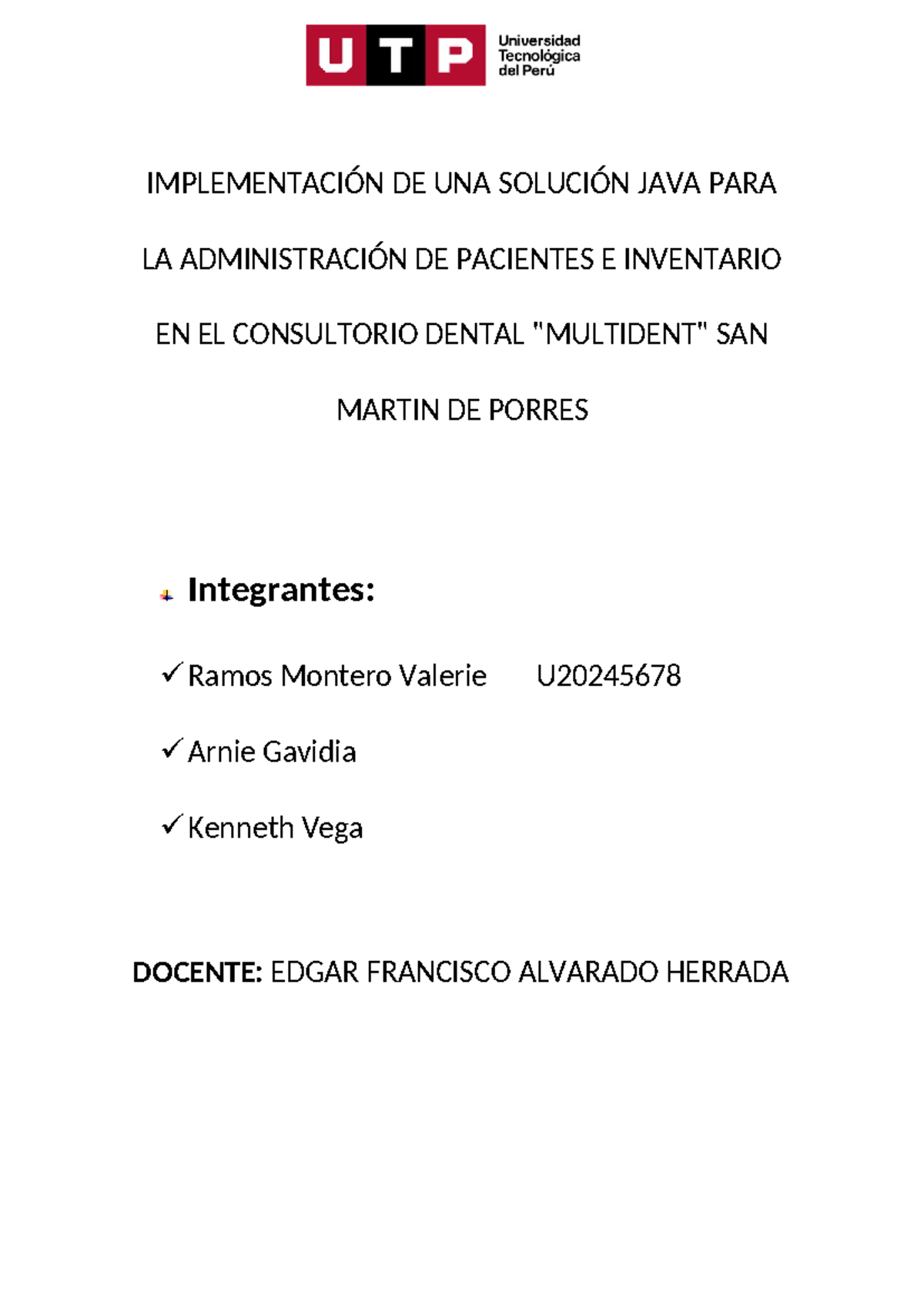 Informe DEL Proyecto Final JAVA - IMPLEMENTACIÓN DE UNA SOLUCIÓN JAVA ...