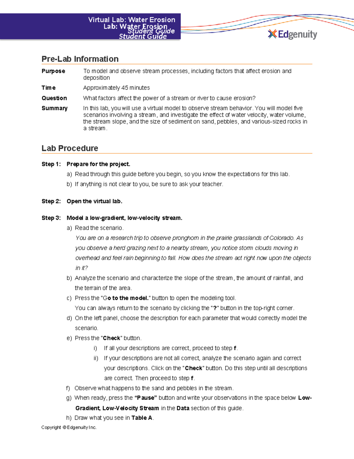 Modeling Water Erosion: Virtual Lab Guide for Students (G) - Studocu