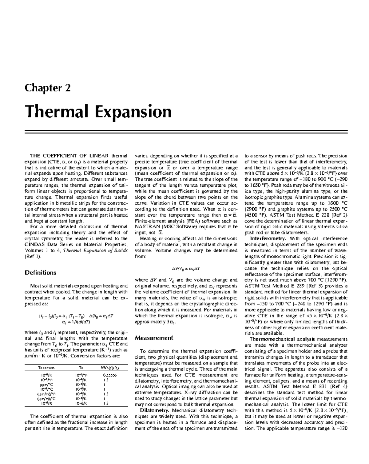 Chapter 2: Thermal Expansion and Coefficient of Linear Expansion (CTE ...