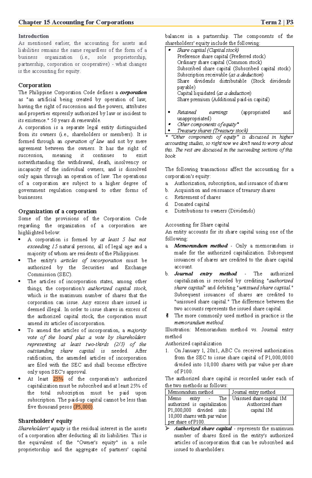 Chapter 15: Accounting for Corporations - Key Concepts and Practices - Studocu