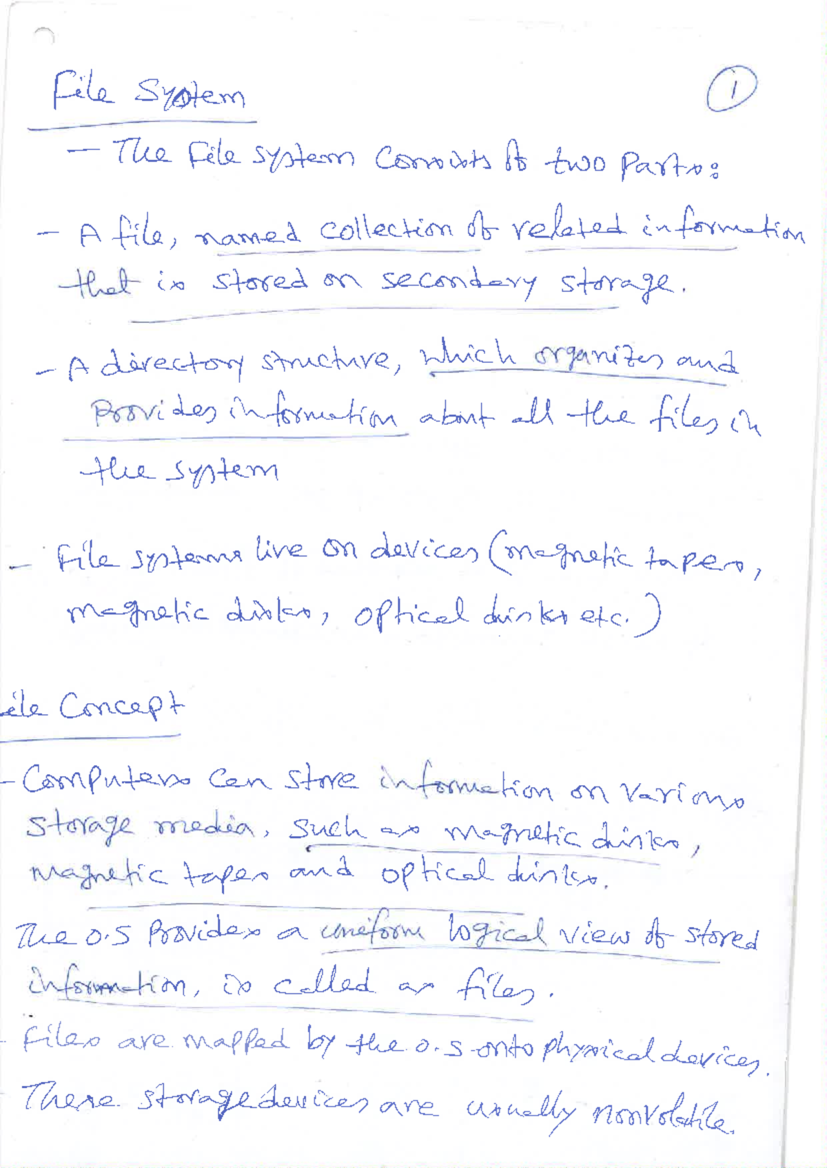 File System Overview: UNIT-V OS Concepts and Operations - Studocu