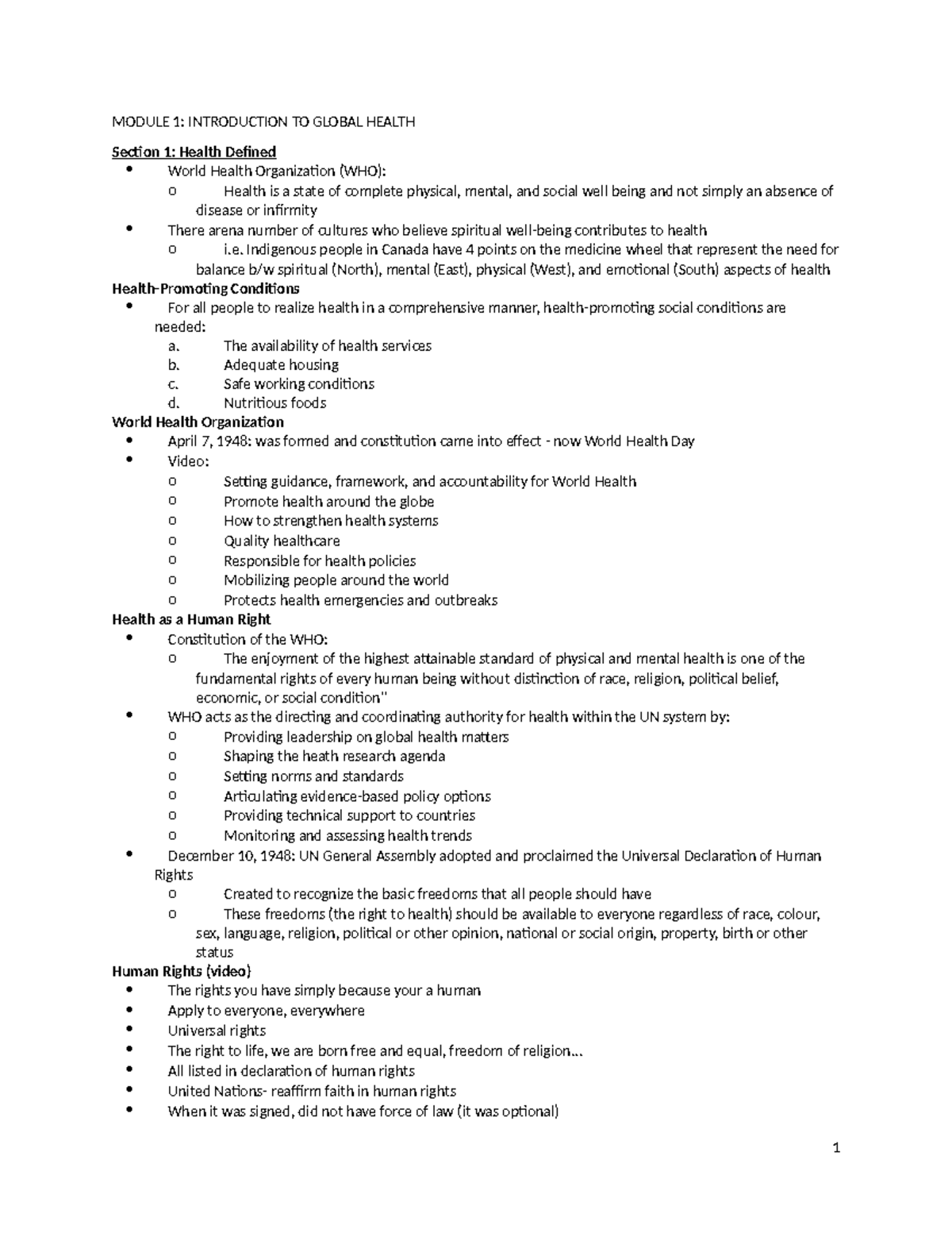 Global Health Overview: Great Exam Review - Module 1 Insights - Studocu