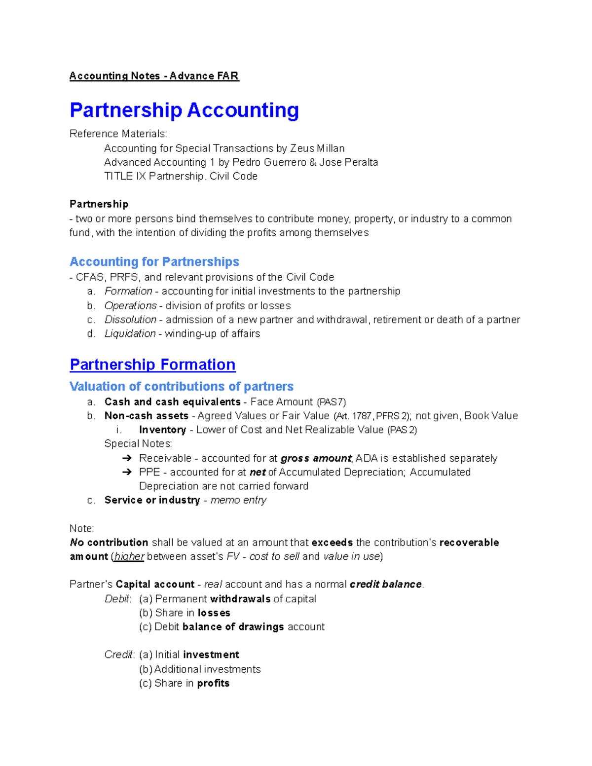 Partnership Accounting - Accounting Notes - Advance FAR Partnership ...