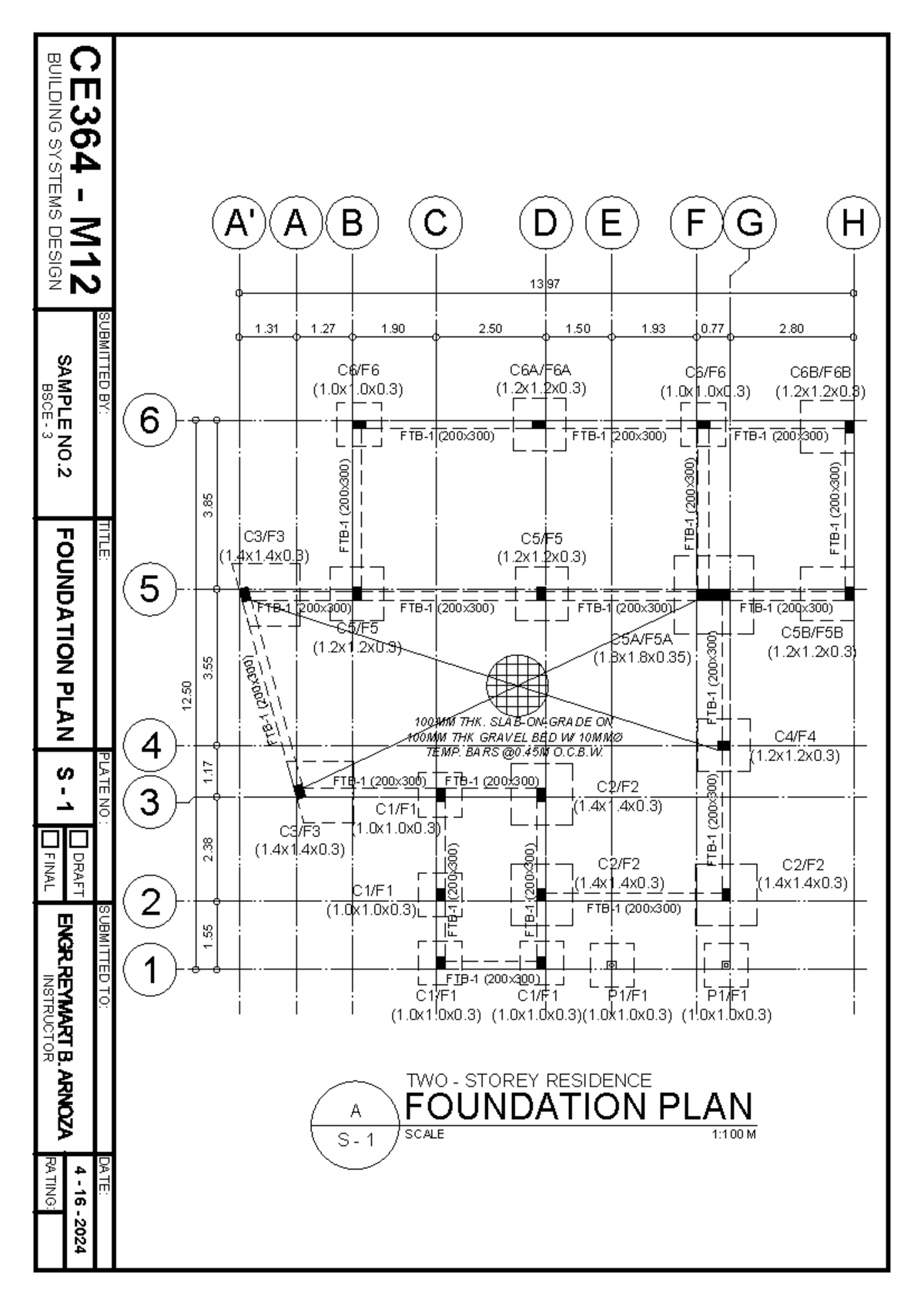 Structural Framing Plans for Two-Storey Residence (BSCE - 3) - Studocu