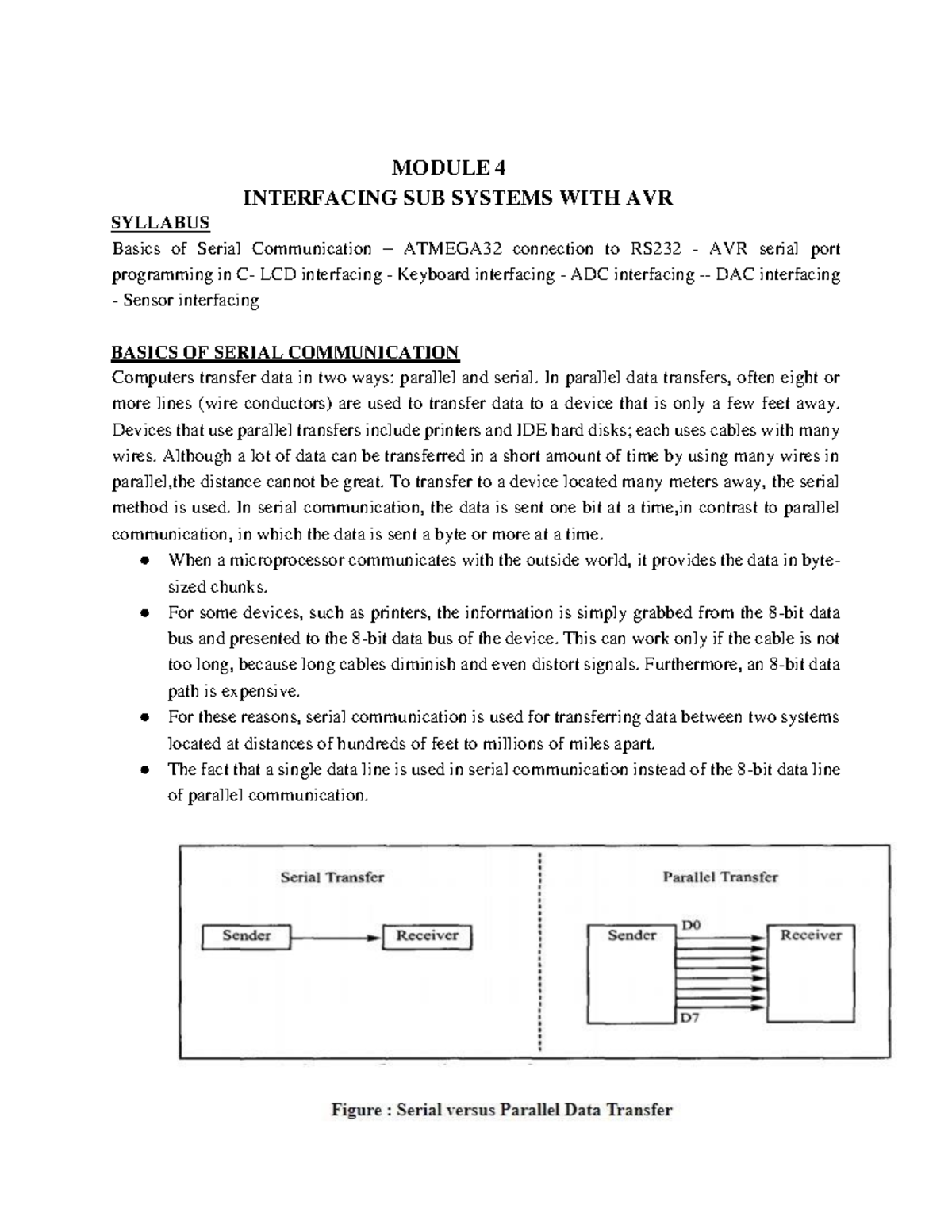 Interfacing AVR Microcontroller: Serial Comm & Peripheral Devices - Studocu