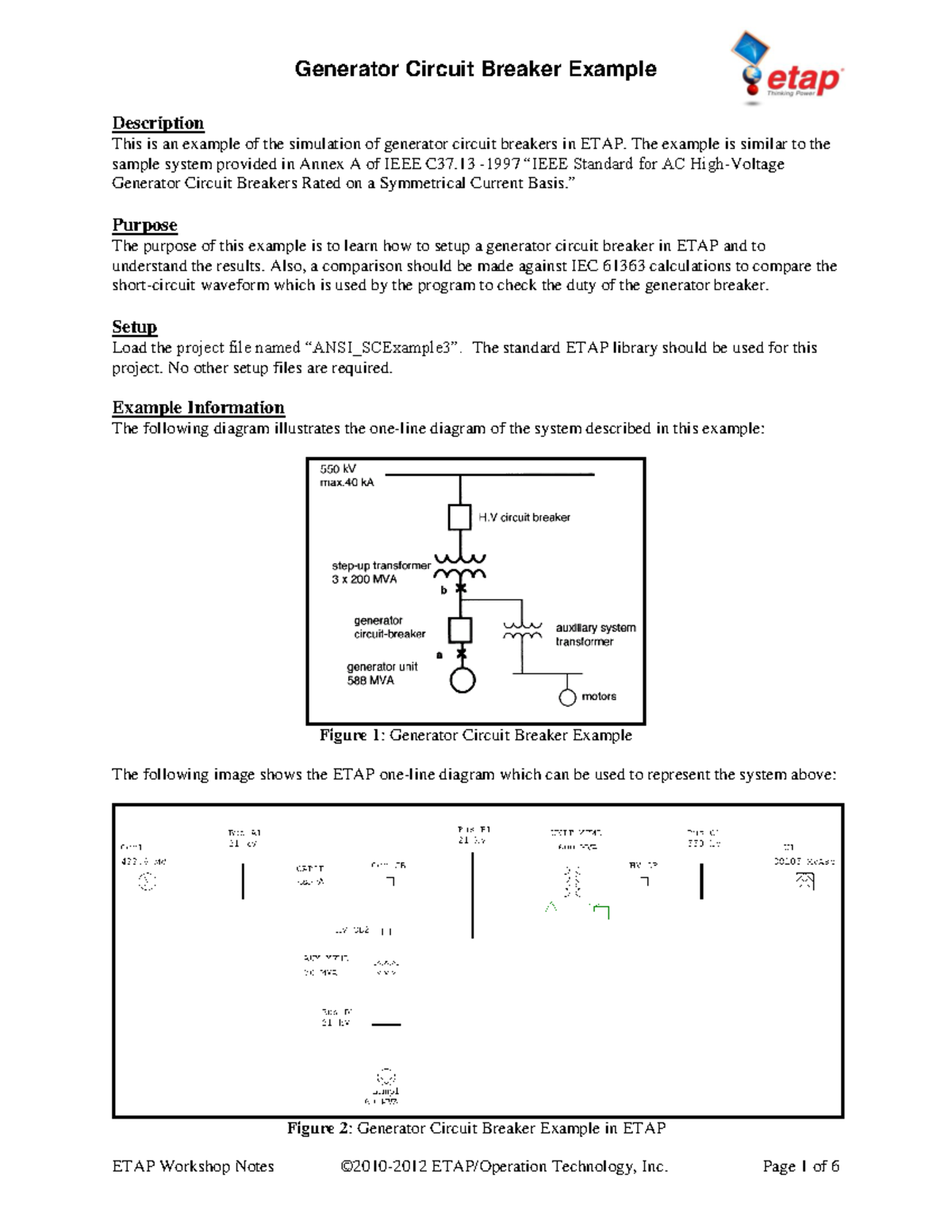Generator Circuit Breaker Simulation in ETAP - Act 03 SC - Studocu