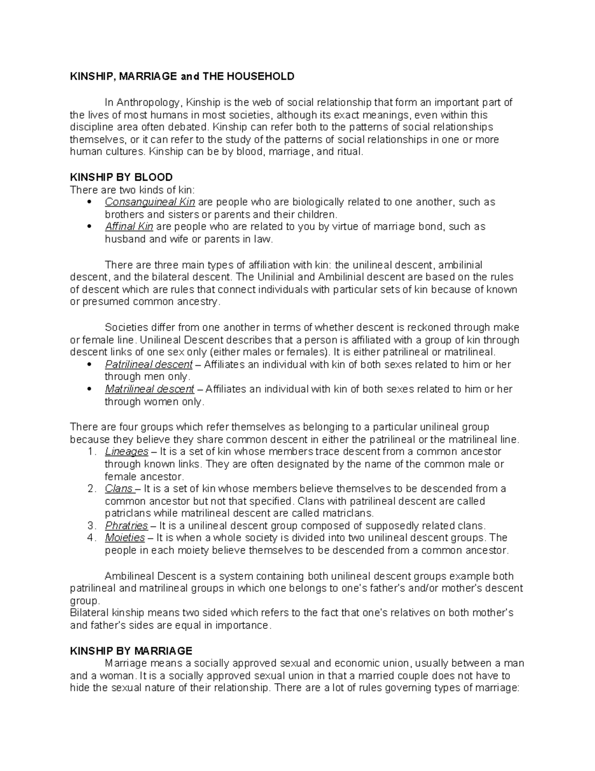 Kinship - Kinship can refer both to the patterns of social ...